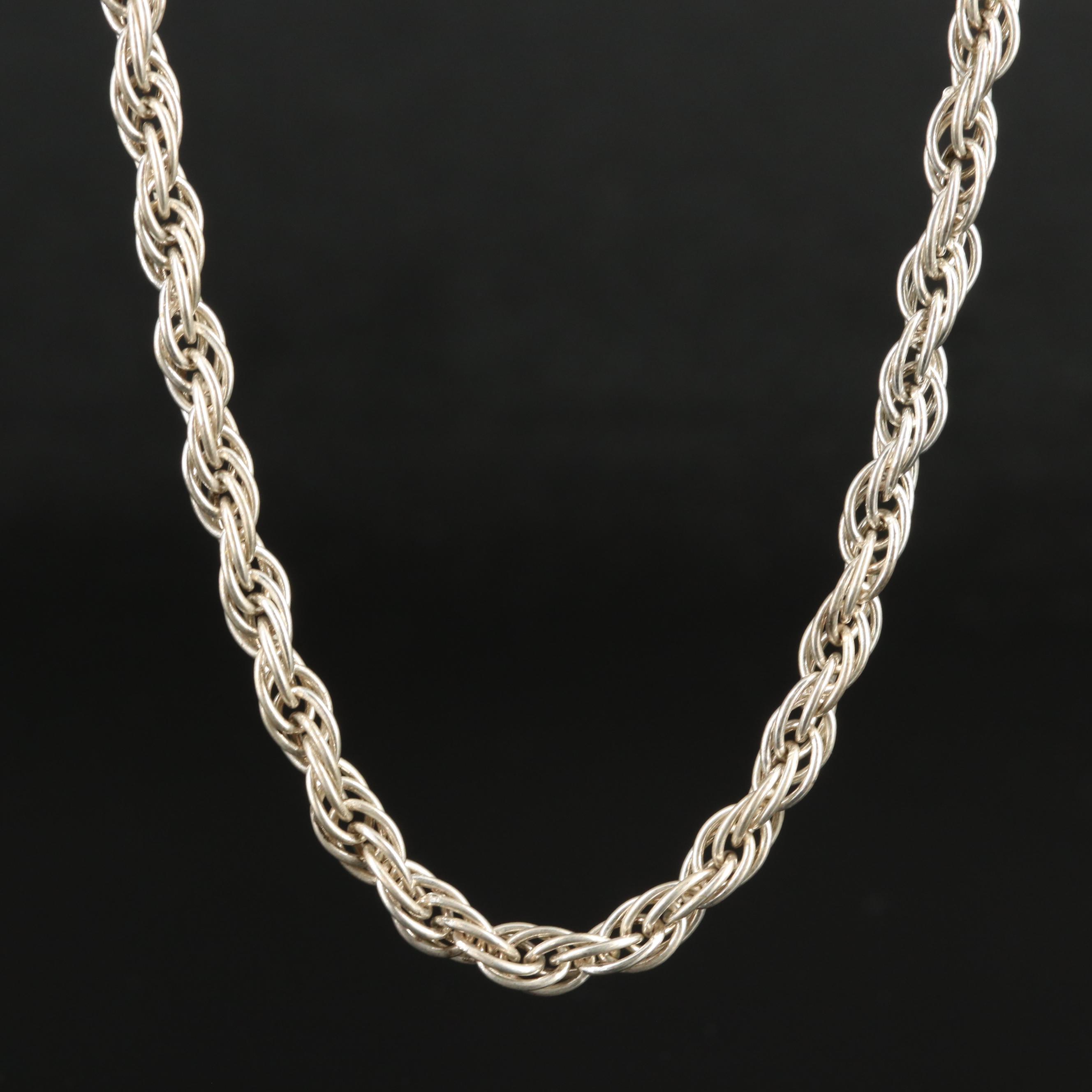 Sterling French Rope Chain Necklace | EBTH