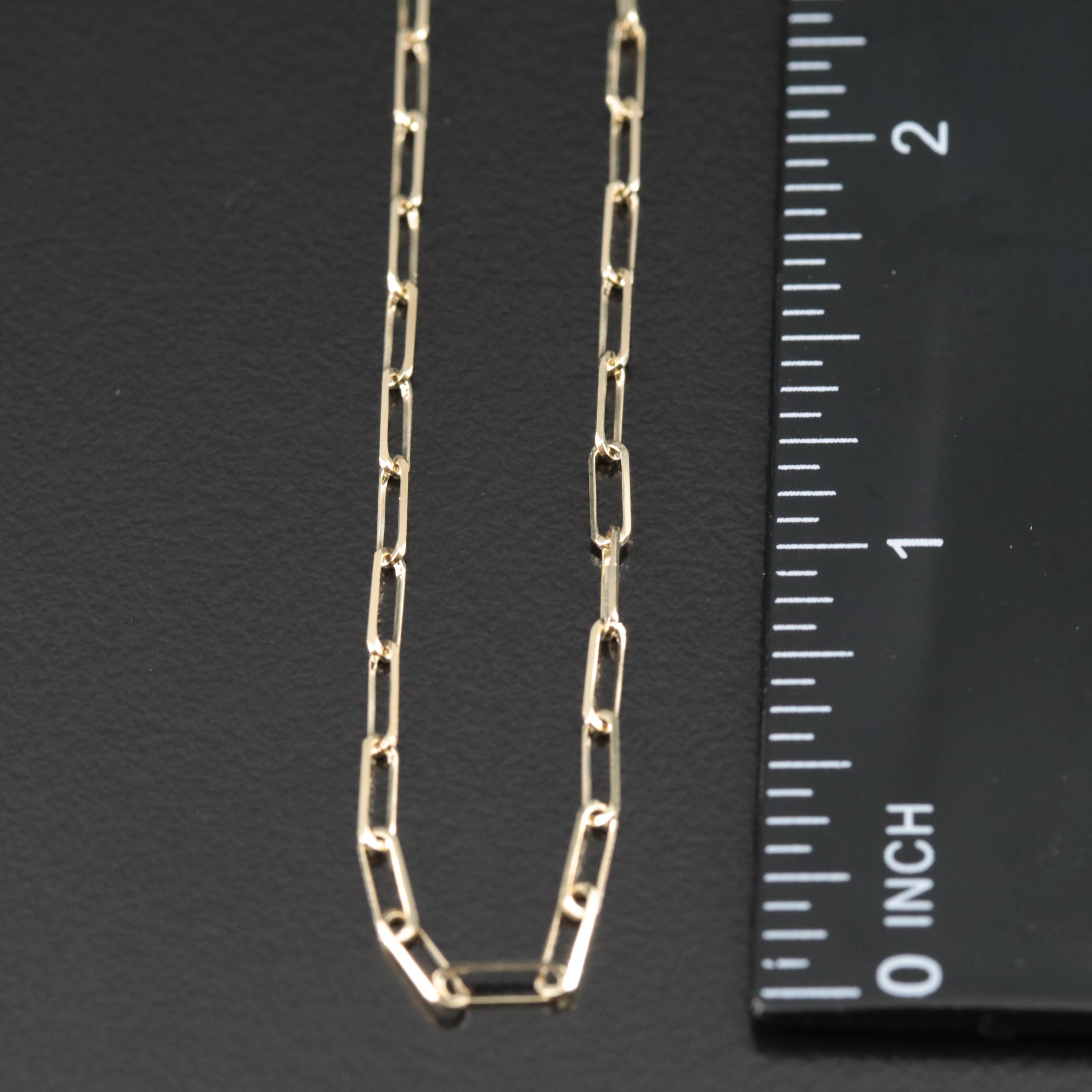 14K Paper Clip Chain Necklace | EBTH