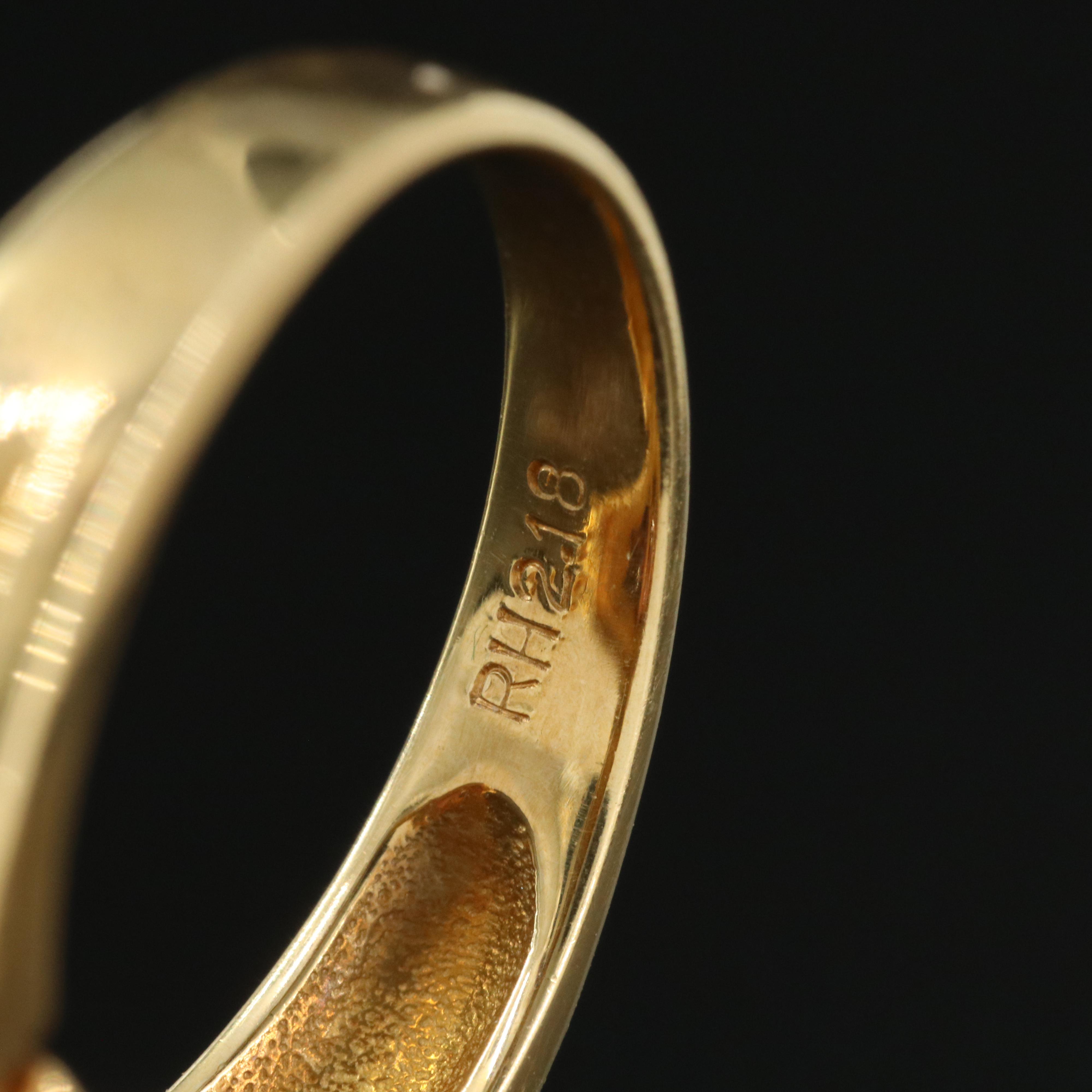 18K Garnet and Diamond Octagonal Ring | EBTH