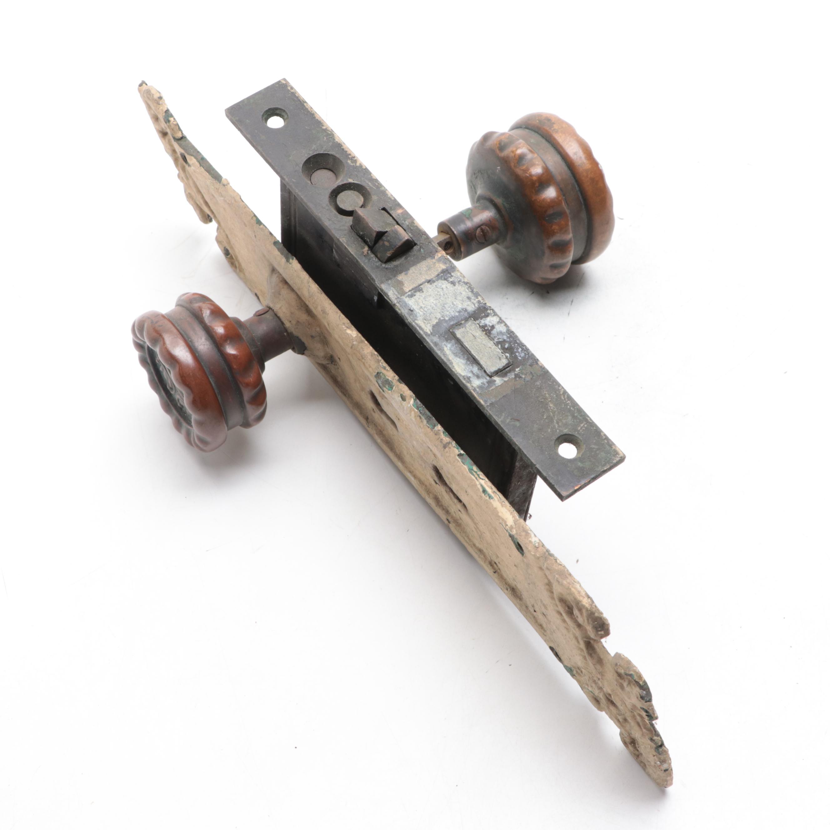 Three Victorian Doorknob Sets with Caster Wheels | EBTH