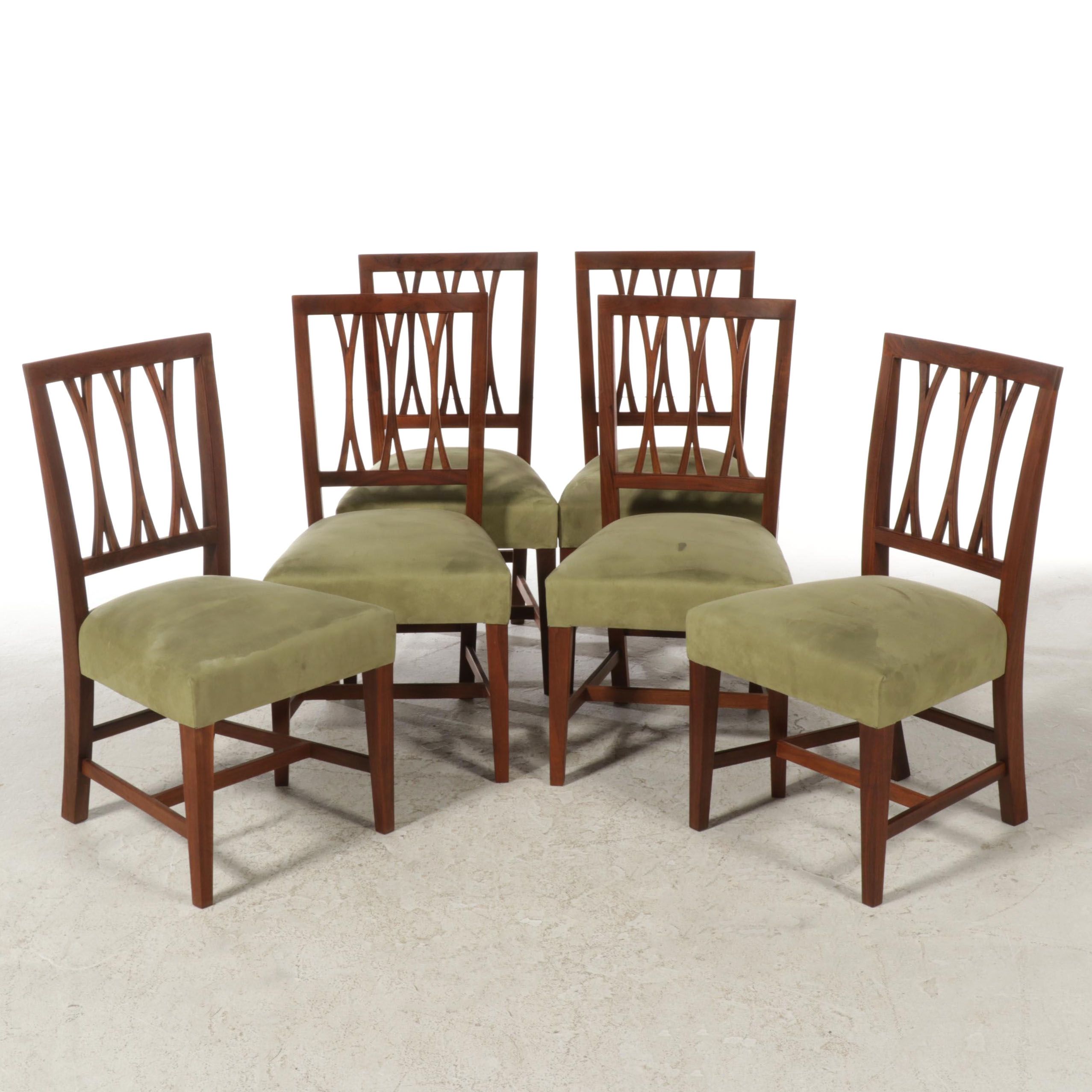 Six Charles Shackleton Federal Style Walnut Bench-Made Side Chairs ...