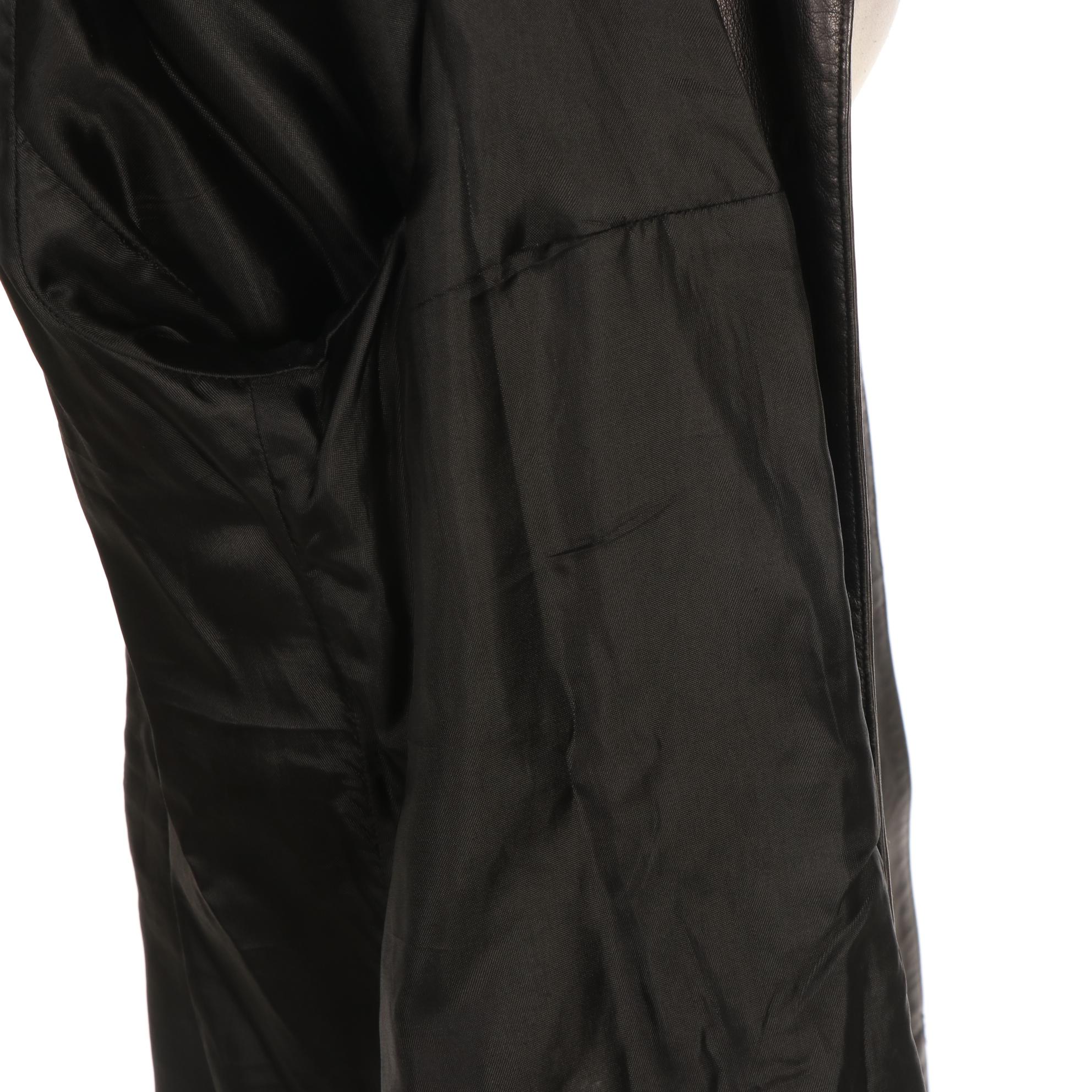 Laurél Grey Leather Jacket and Athos Black Leather Trench Coat | EBTH