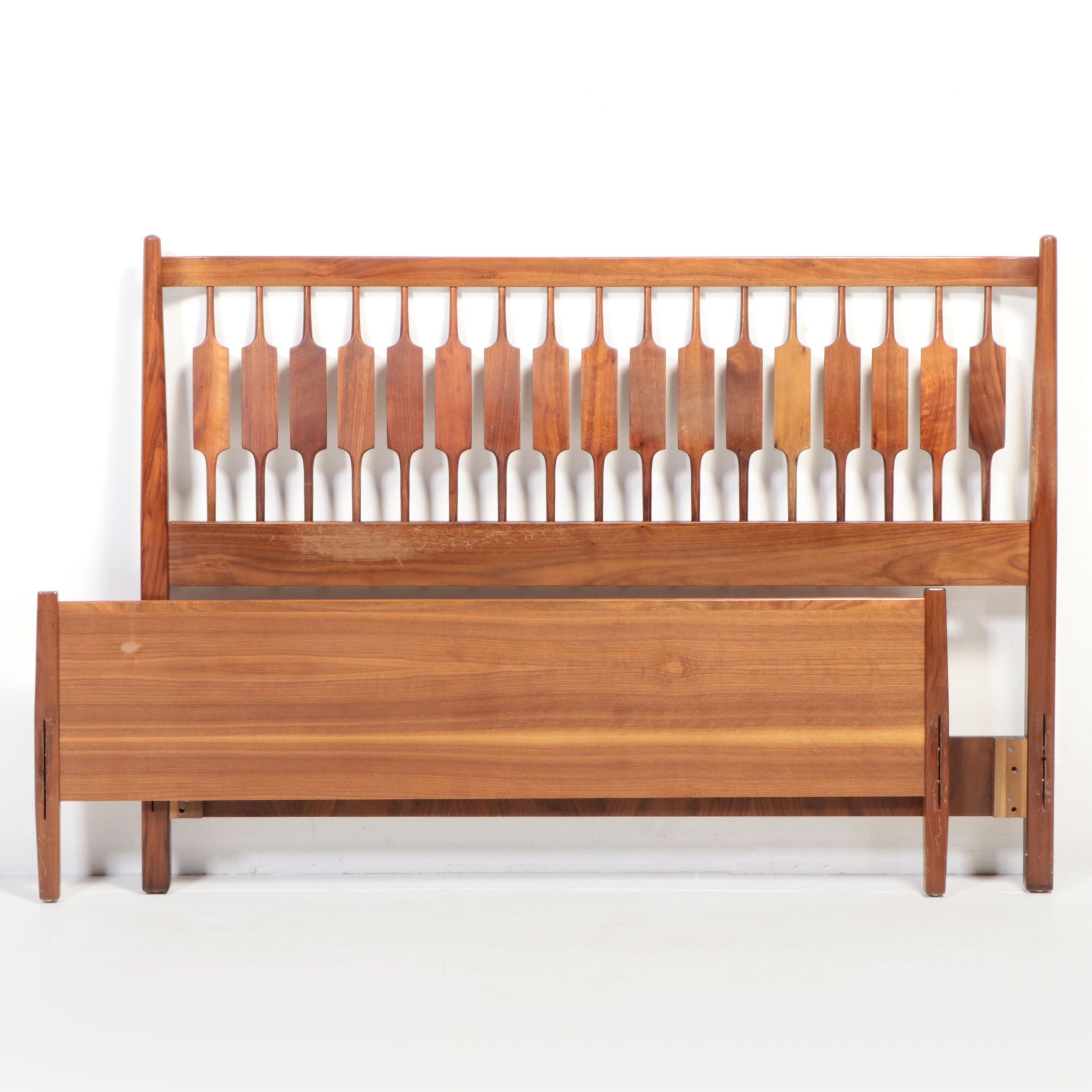 Drexel Declaration Mid Century Modern Walnut Headboard and Footboard | EBTH