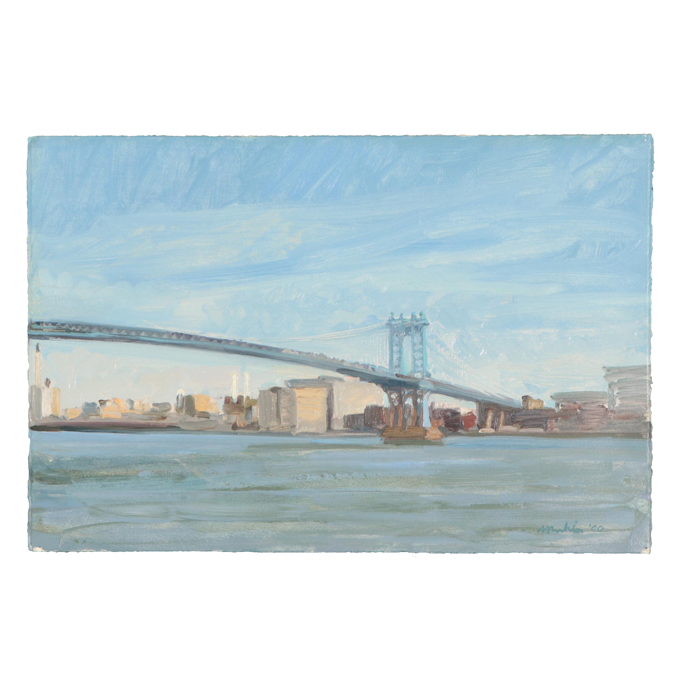 David Mahler Oil Painting "Manhattan Bridge II," 2000 | EBTH