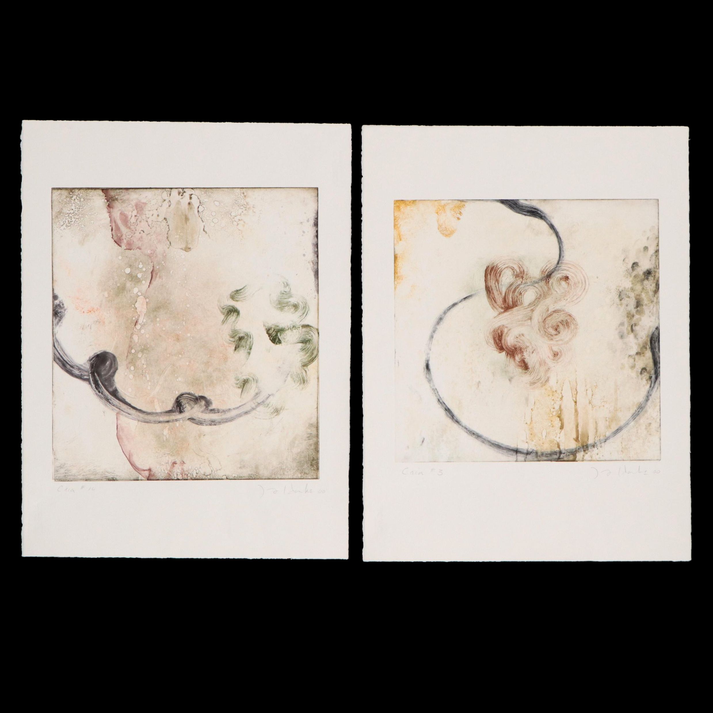 Joseph Haske Monoprints "Cria #10" and "Cria #3," 2000 | EBTH