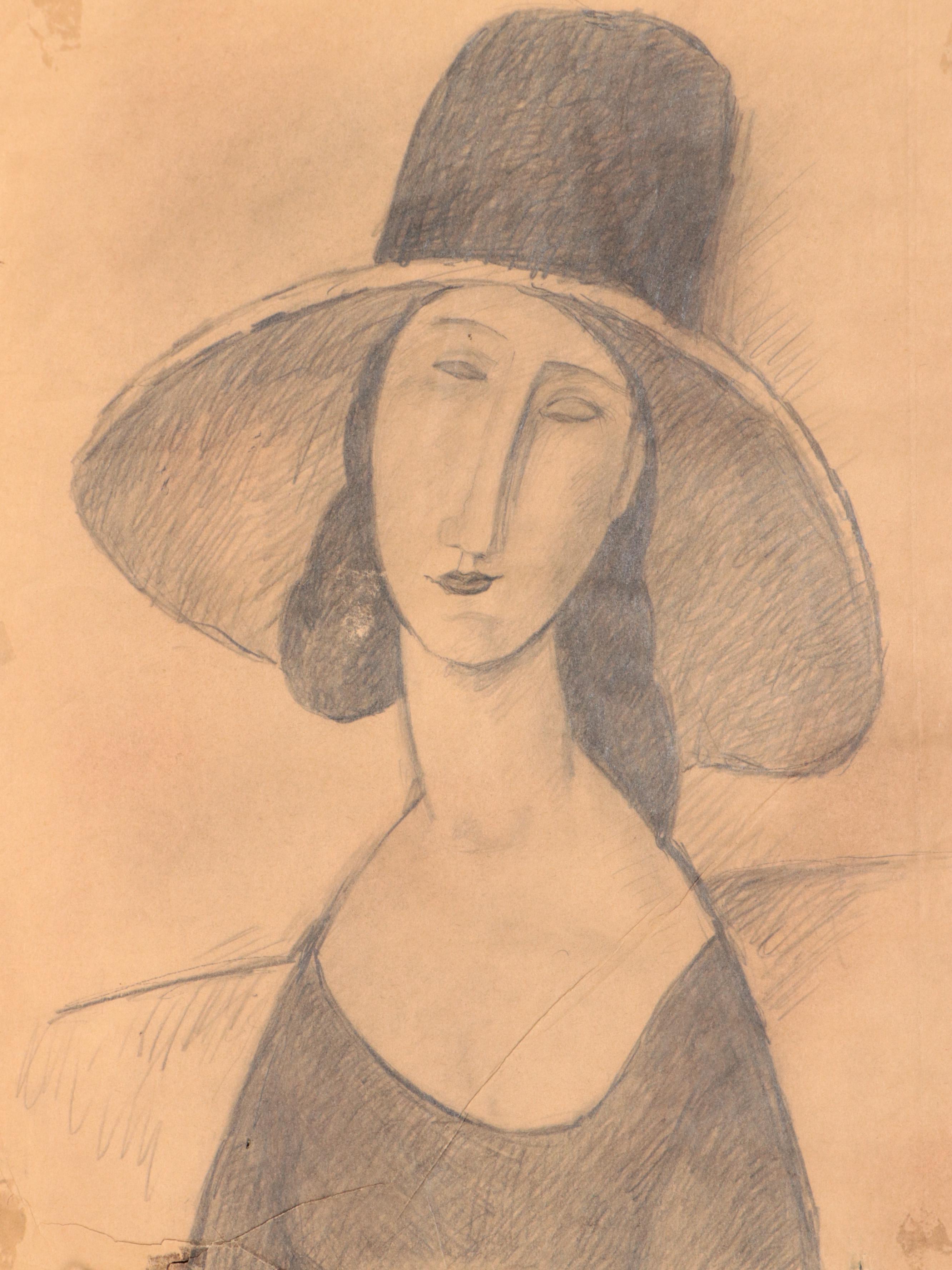 Pencil and Charcoal Drawing after Amedeo Modigliani | EBTH