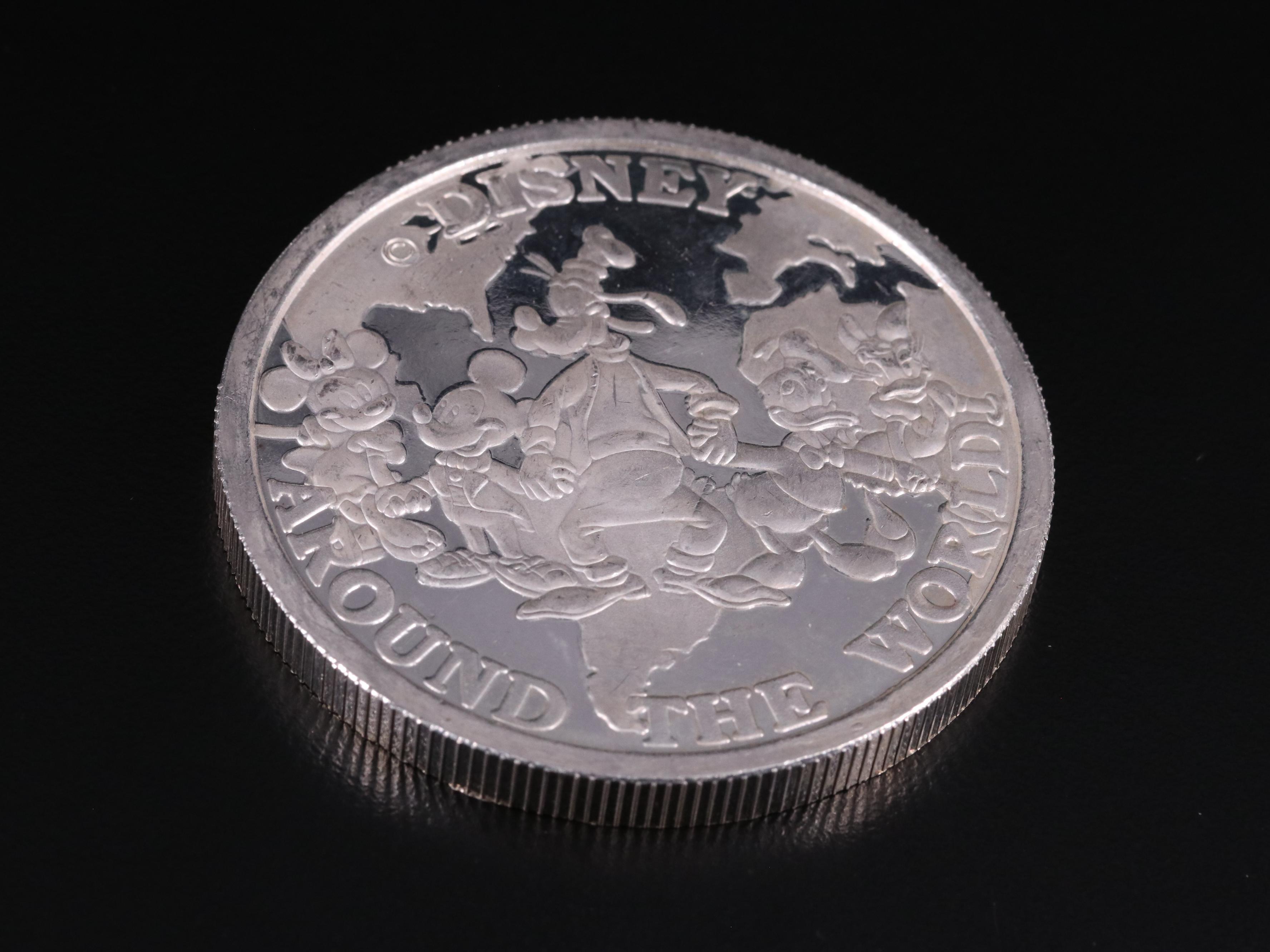 Disney Around the World Five Troy Ounce .999 Fine Silver Round ...