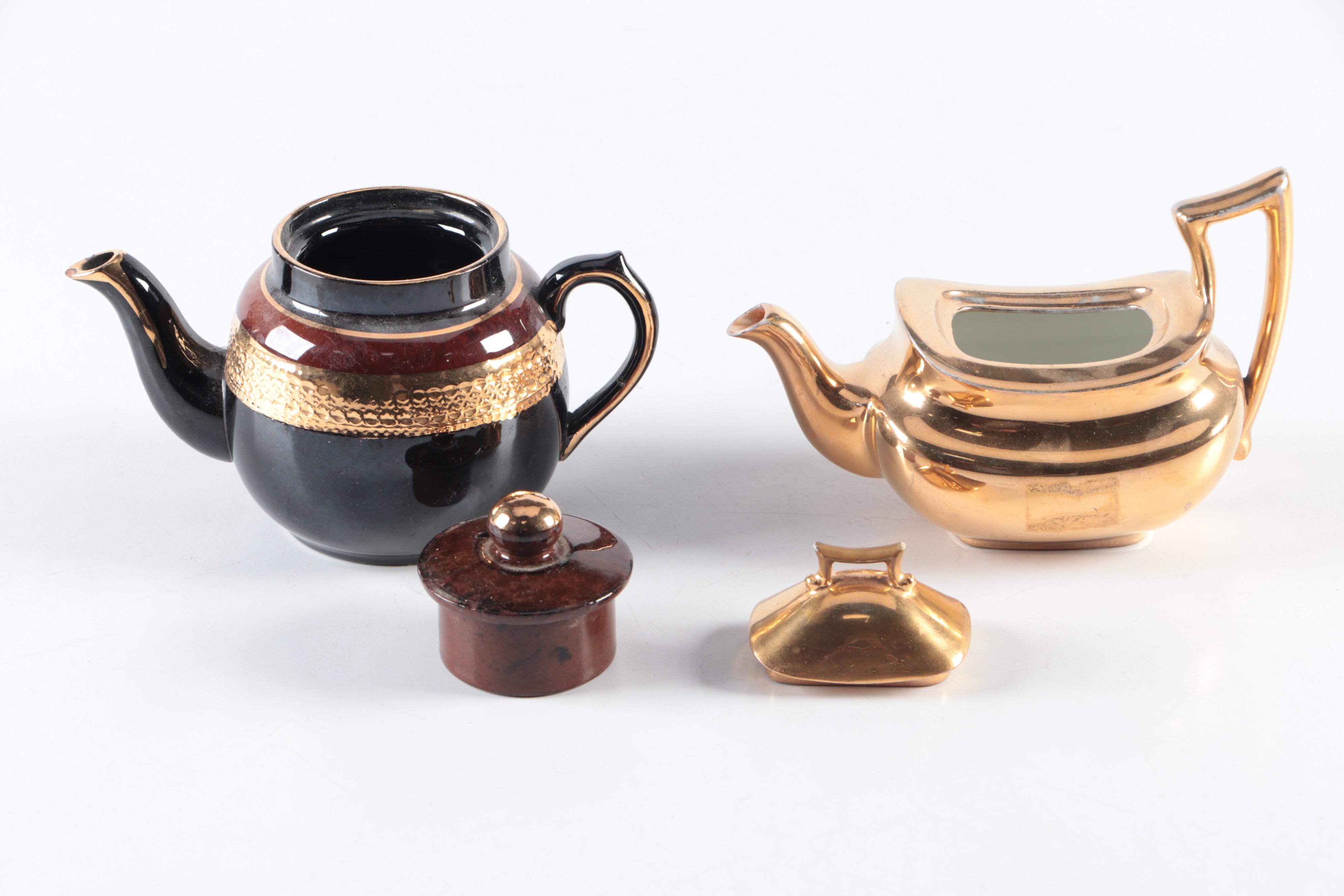 Gold and Silver Lusterware Teapots Including Sadler | EBTH