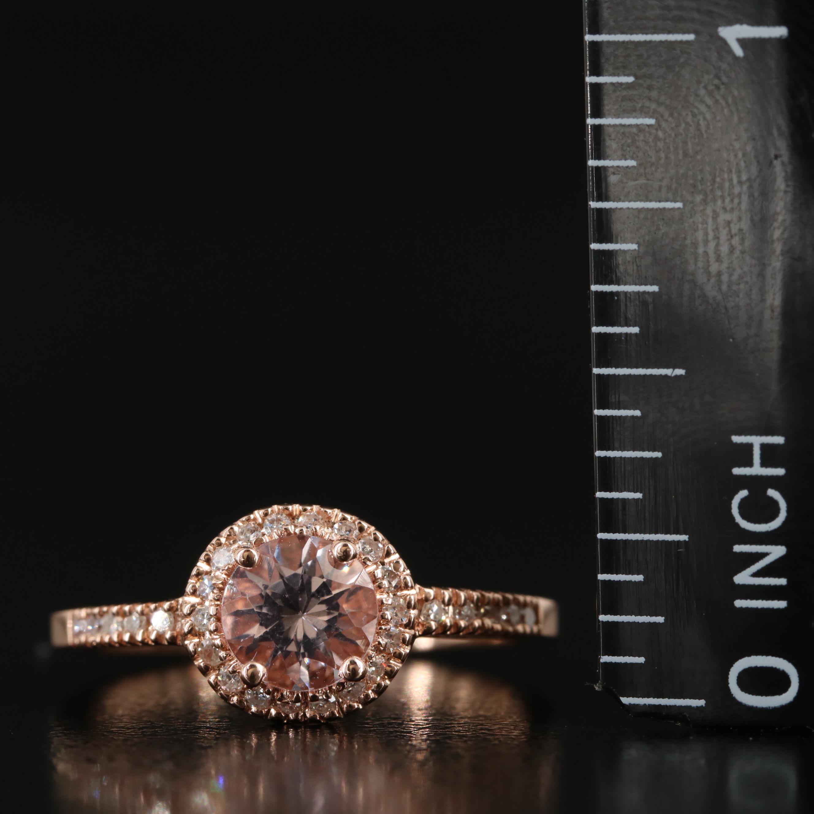 14K Rose Gold Morganite and Diamond Ring | EBTH