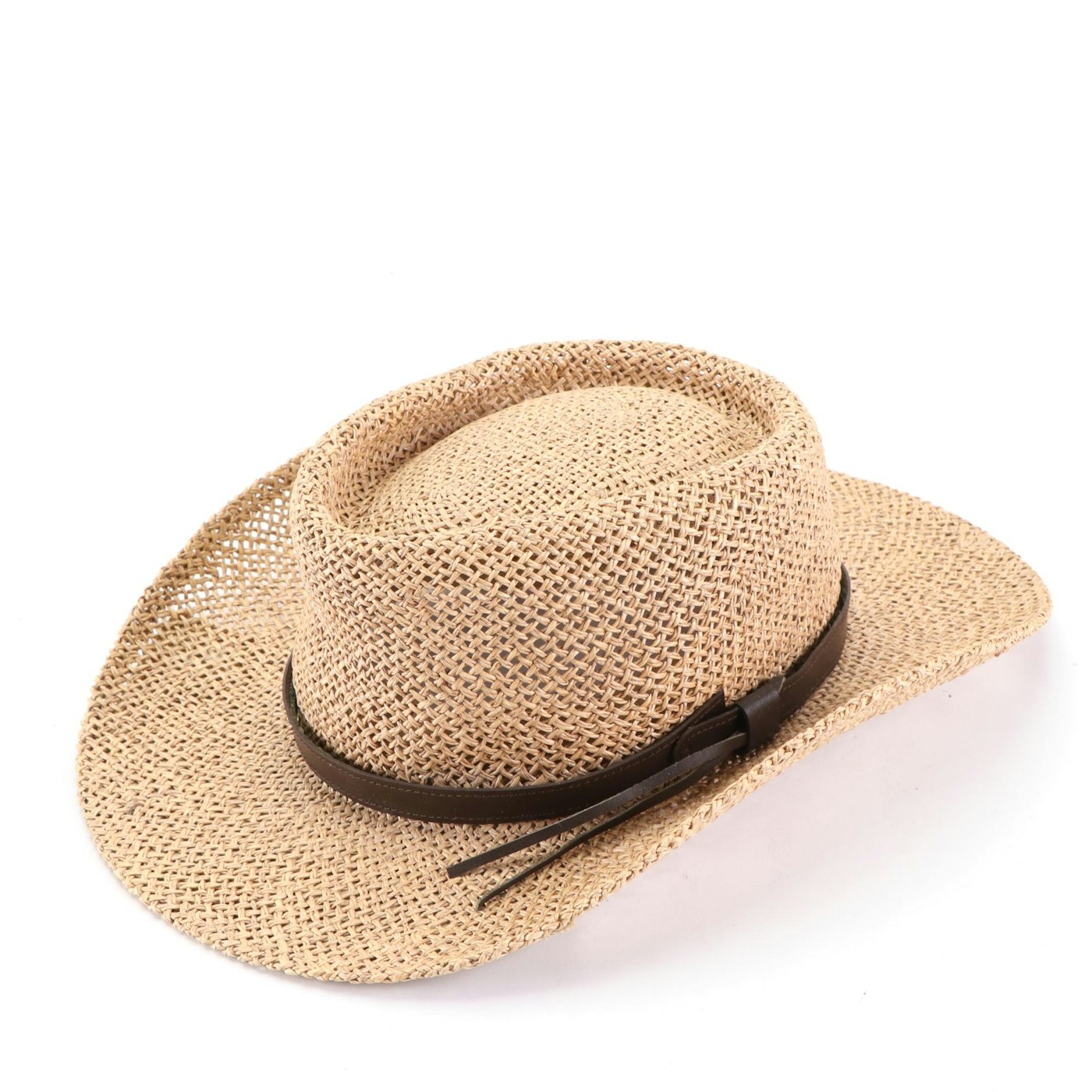 Stetson Roadrunner Pressed Straw Hat and Gambler Seagrass Straw Hat | EBTH Stetson Roadrunner Pressed Straw Hat and Gambler Seagrass Straw Hat | EBTH
