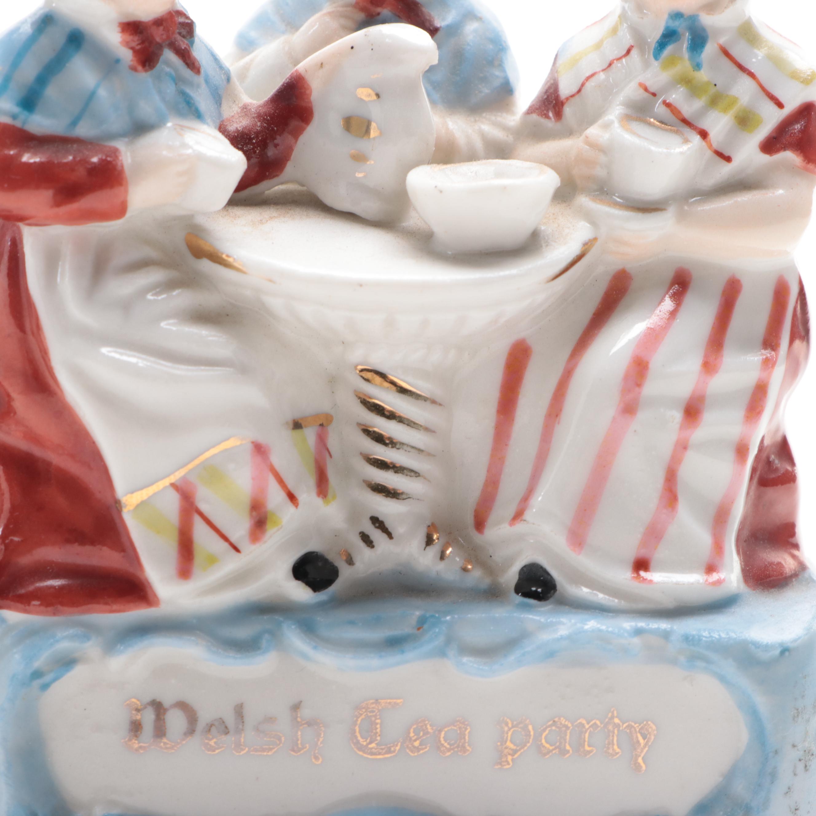 Victorian "Welsh Tea Party" and "Five O'Clock Tea" Fairings Figurines ...