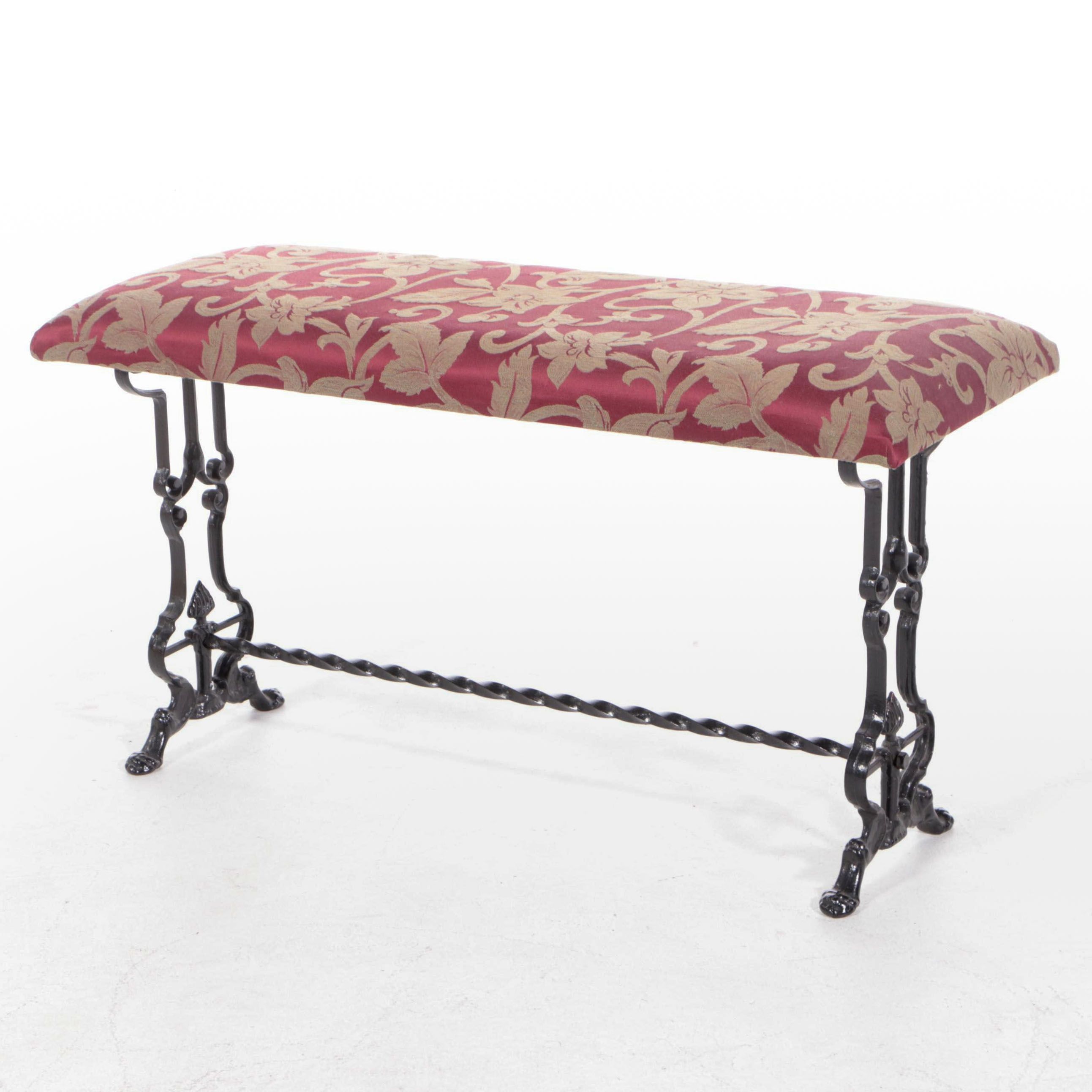 Renaissance Revival Black-Painted Cast Iron Fireside Bench, Early 20th ...