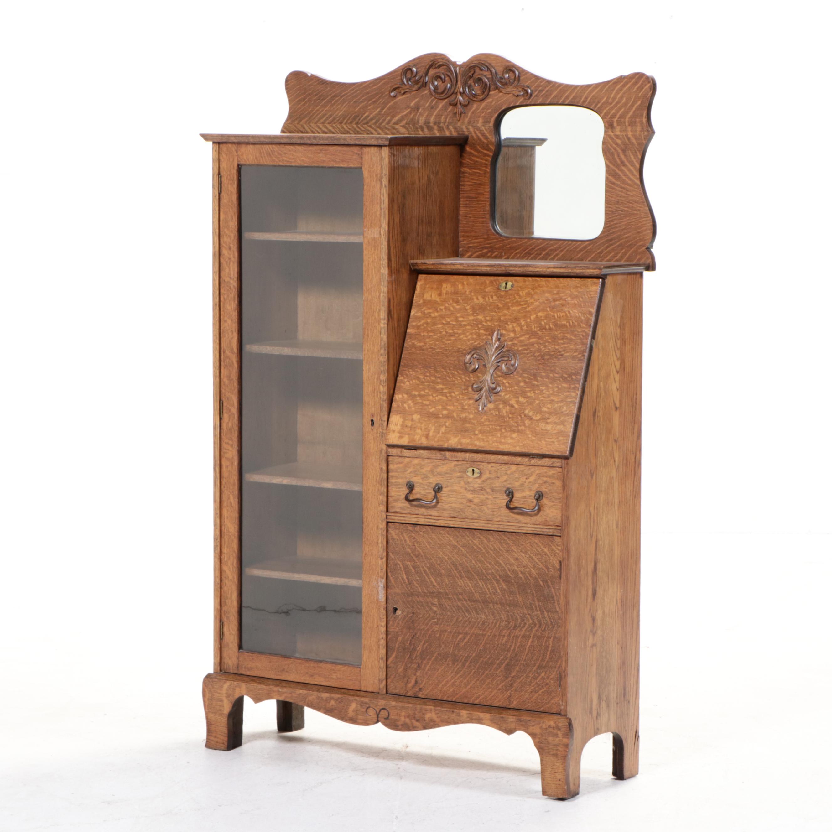 Larkin Co. Victorian Oak Side-by-Side Secretary Bookcase | Everything ...