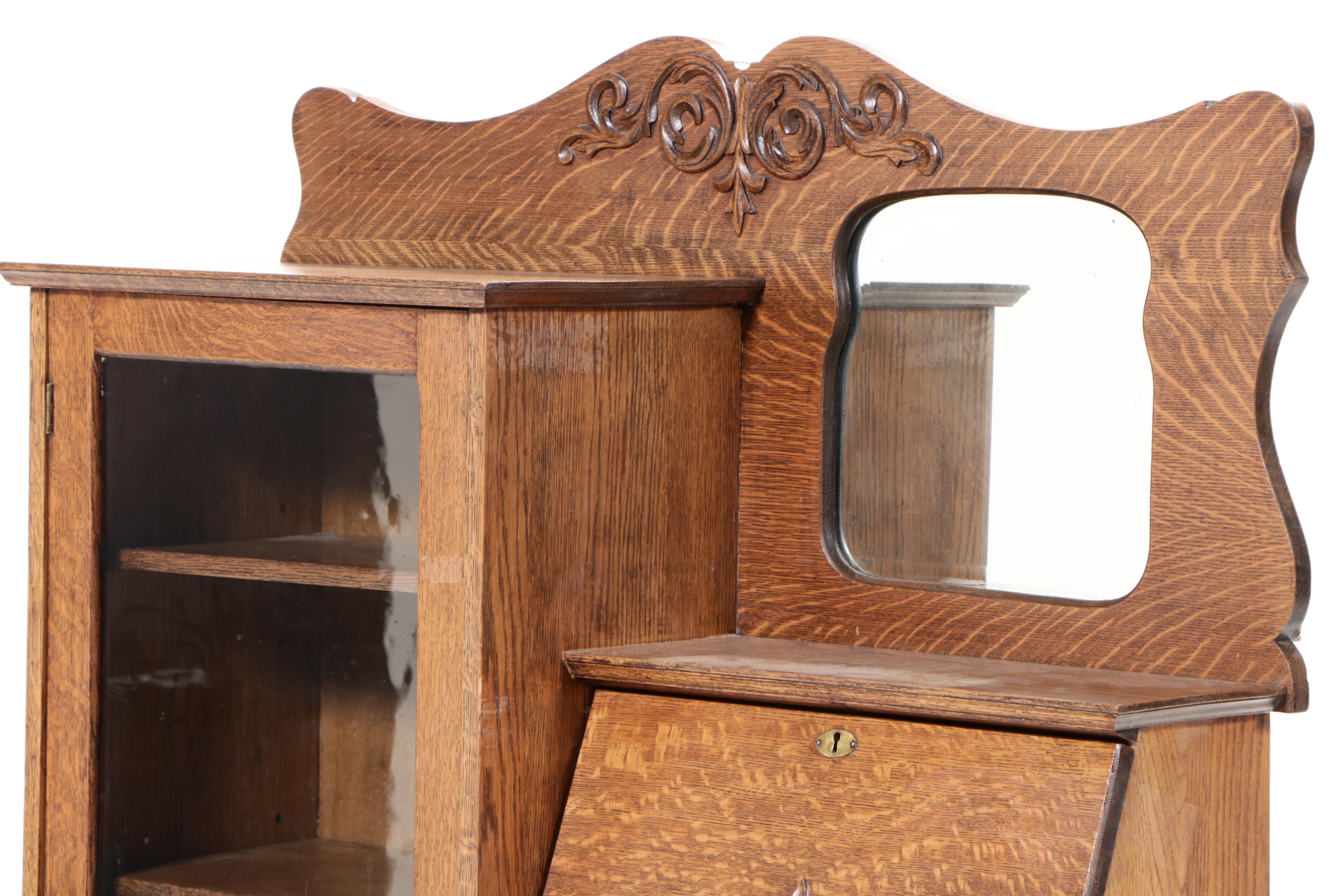 Larkin Co. Victorian Oak Side-by-Side Secretary Bookcase | Everything ...