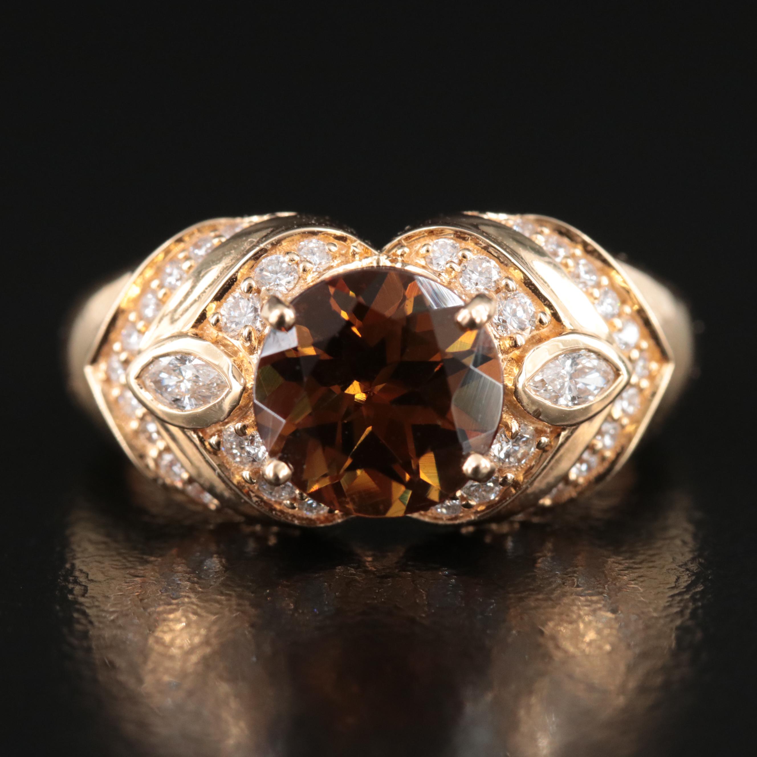 Chromia 18K Andradite and Diamond Ring | EBTH