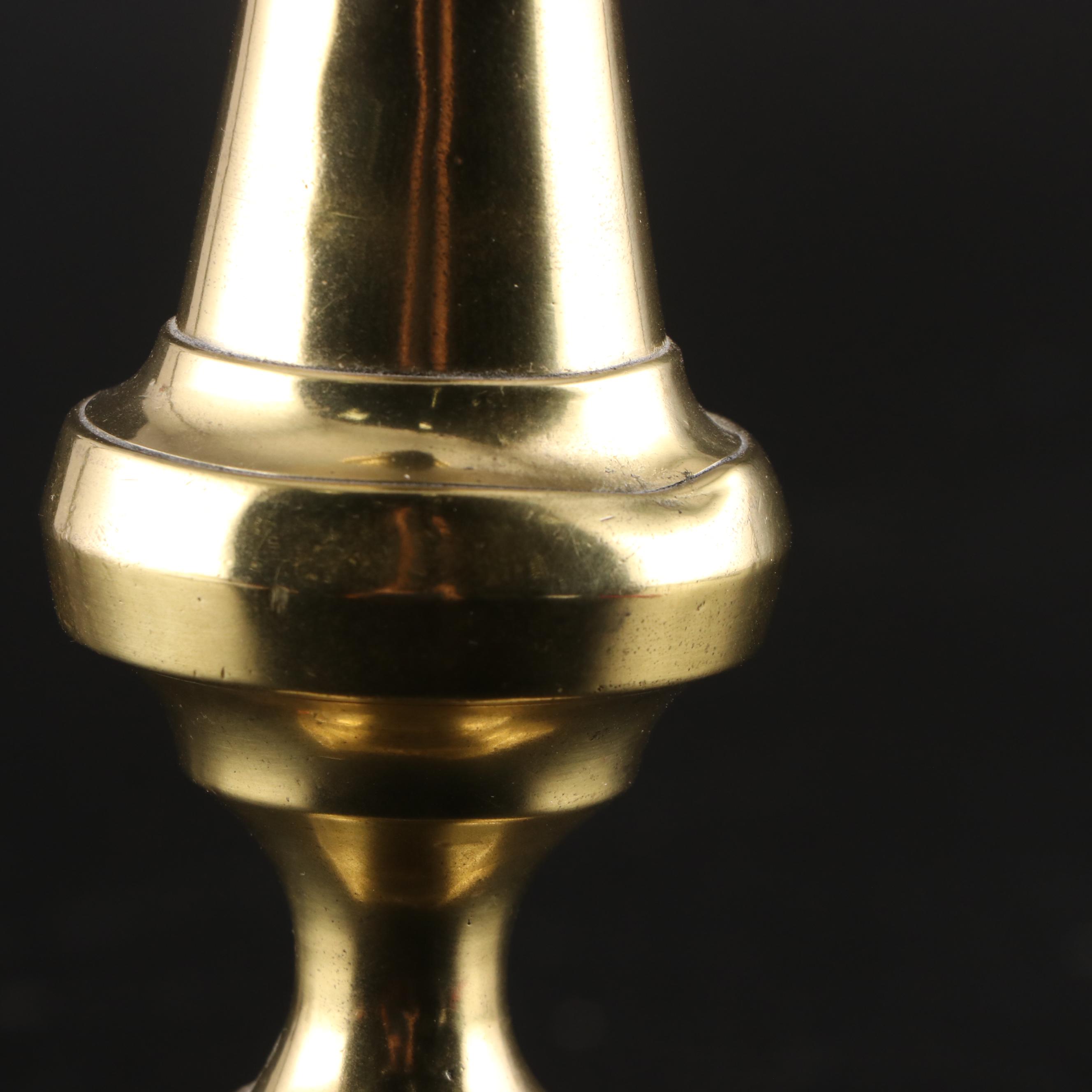 Victorian Style B&P Lacquered Brass and Cut Glass Oil Peg Lamps | EBTH