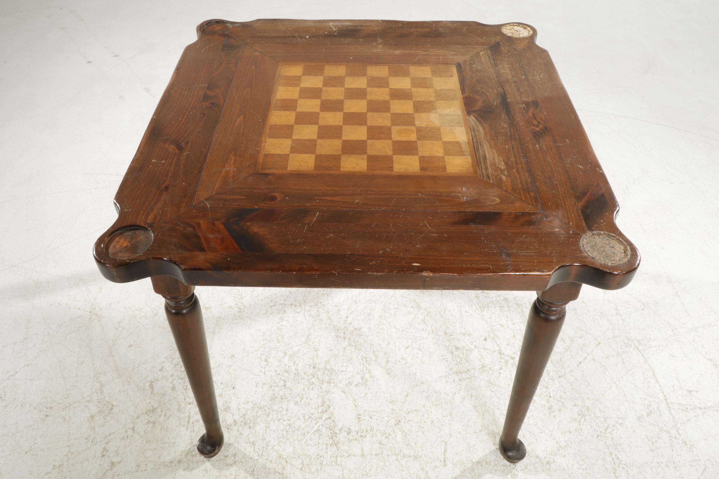 Ethan Allen American Colonial Style Pine Chess/Games Table | EBTH