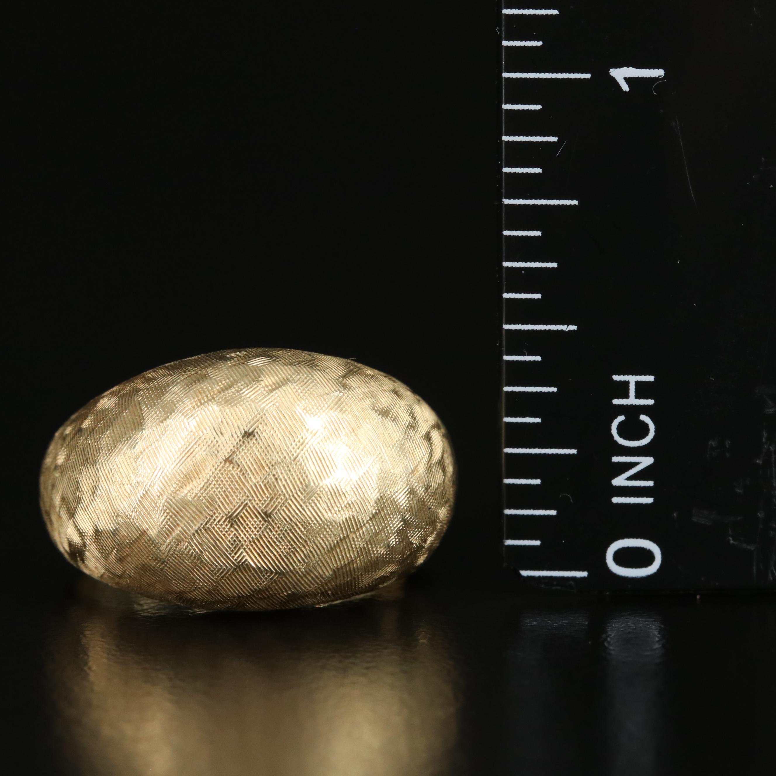 14K Dome Ring with Florentine Finish | EBTH