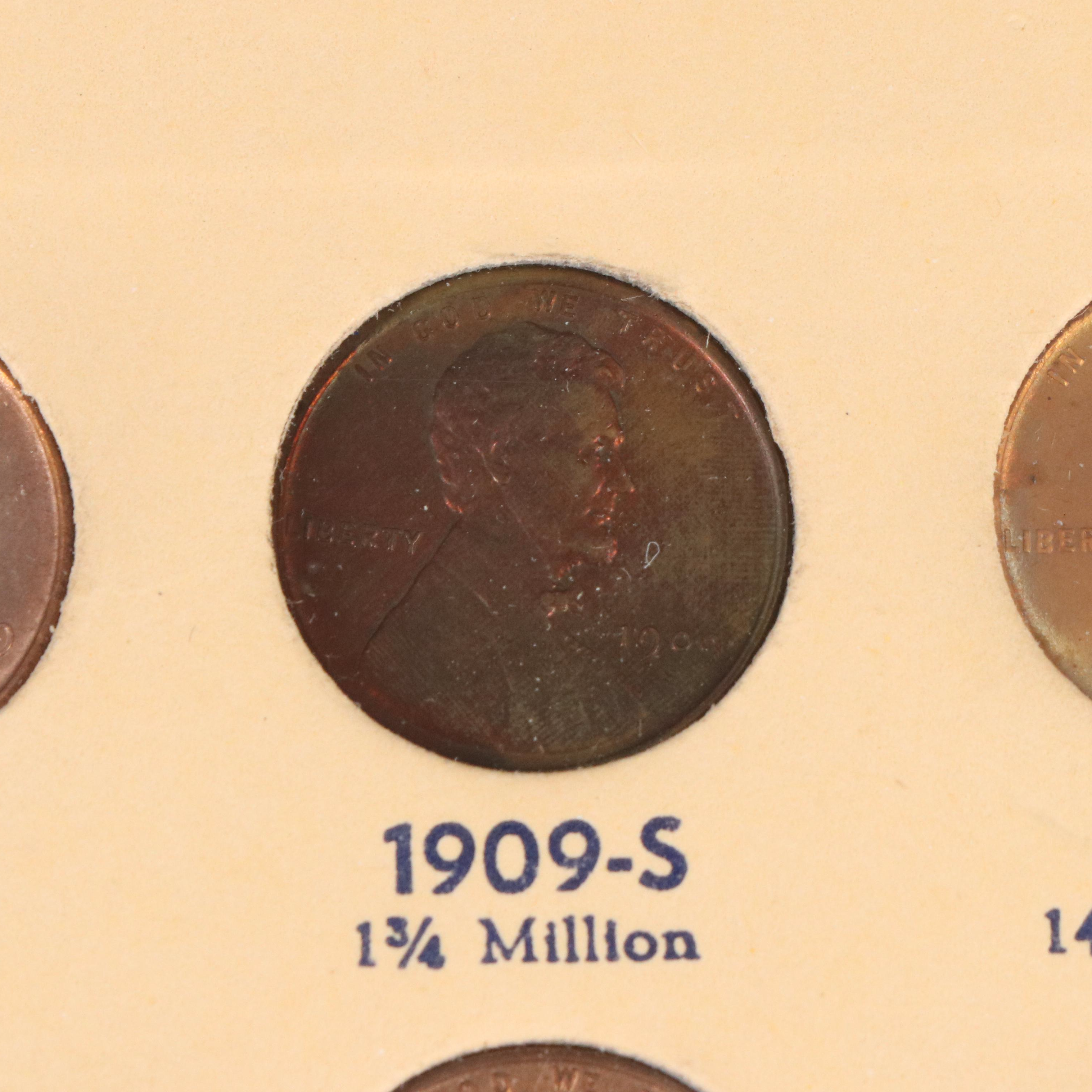 Nearly Complete Lincoln Cent Collection from 1909-1964 Including Key ...