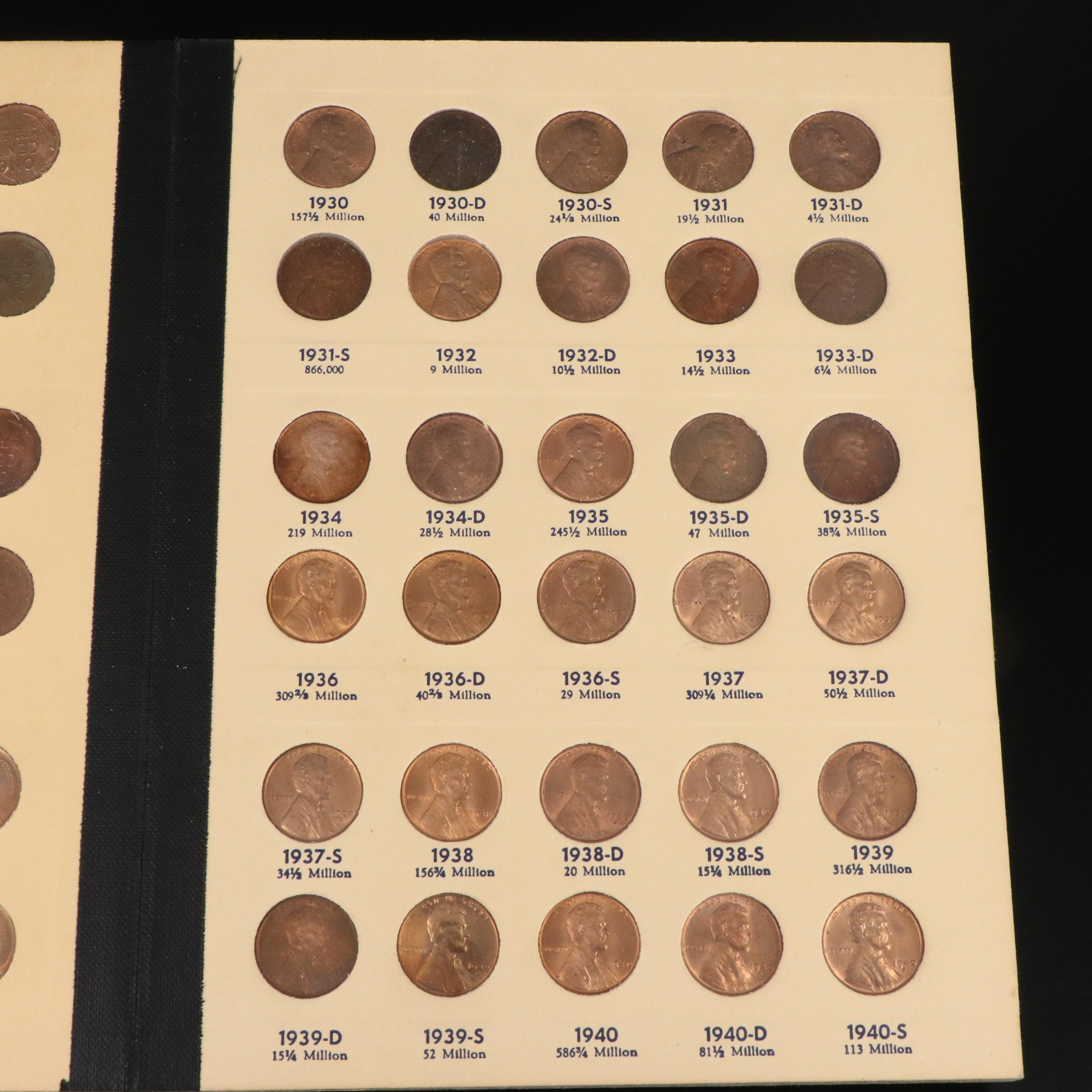 Nearly Complete Lincoln Cent Collection from 1909-1964 Including Key ...