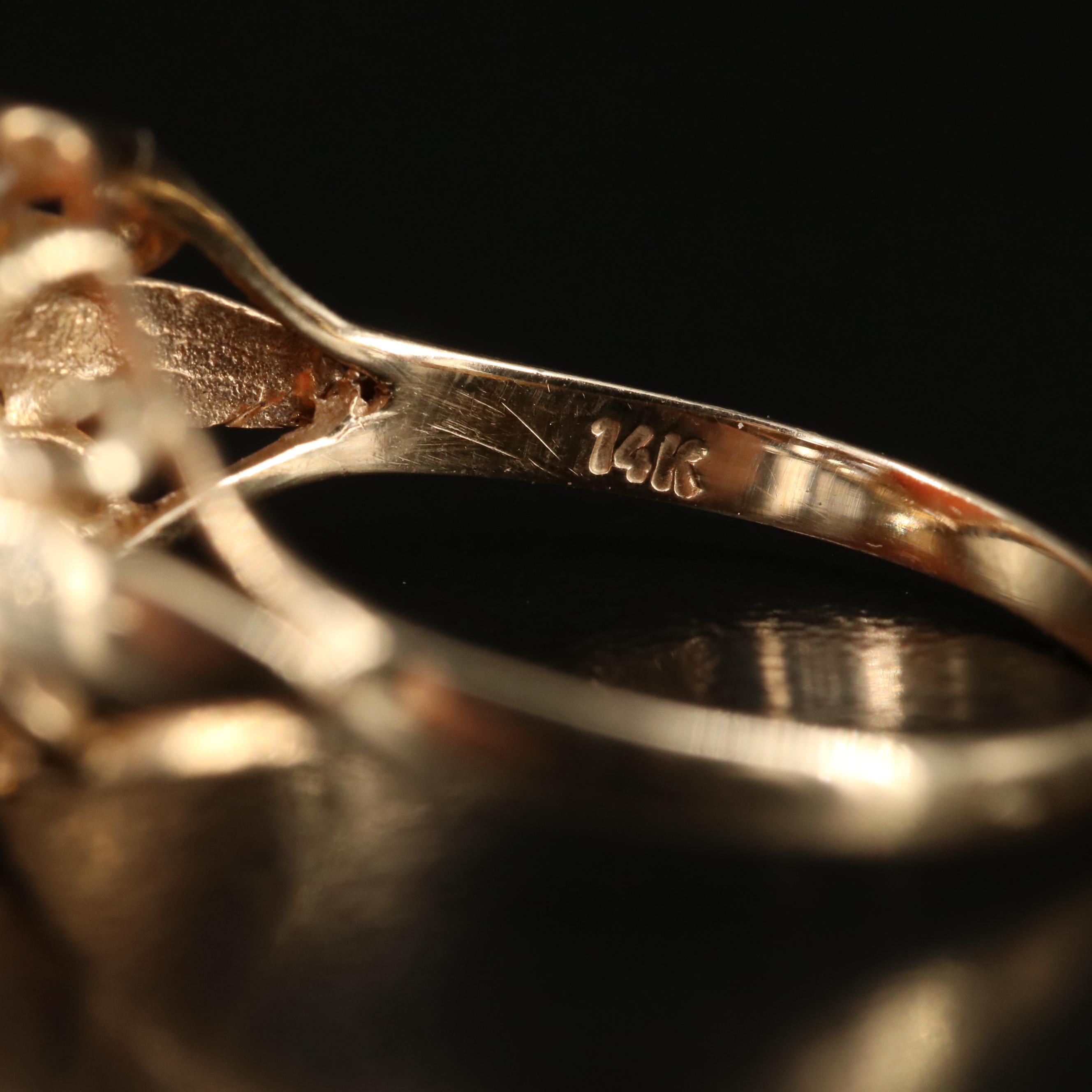 14K Coral Scrollwork Ring | EBTH