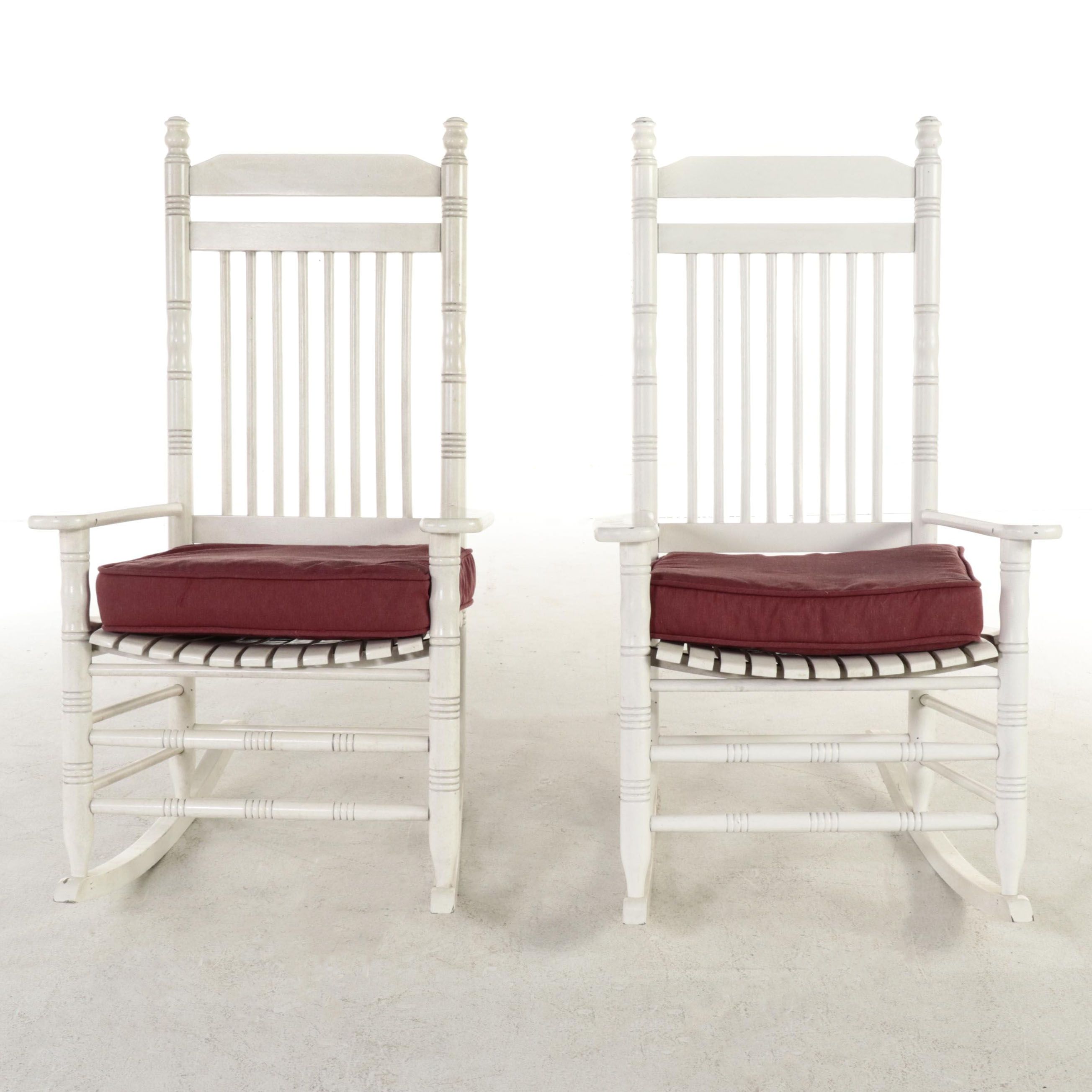 Pair of Cracker Barrel White-Painted Rockers | EBTH