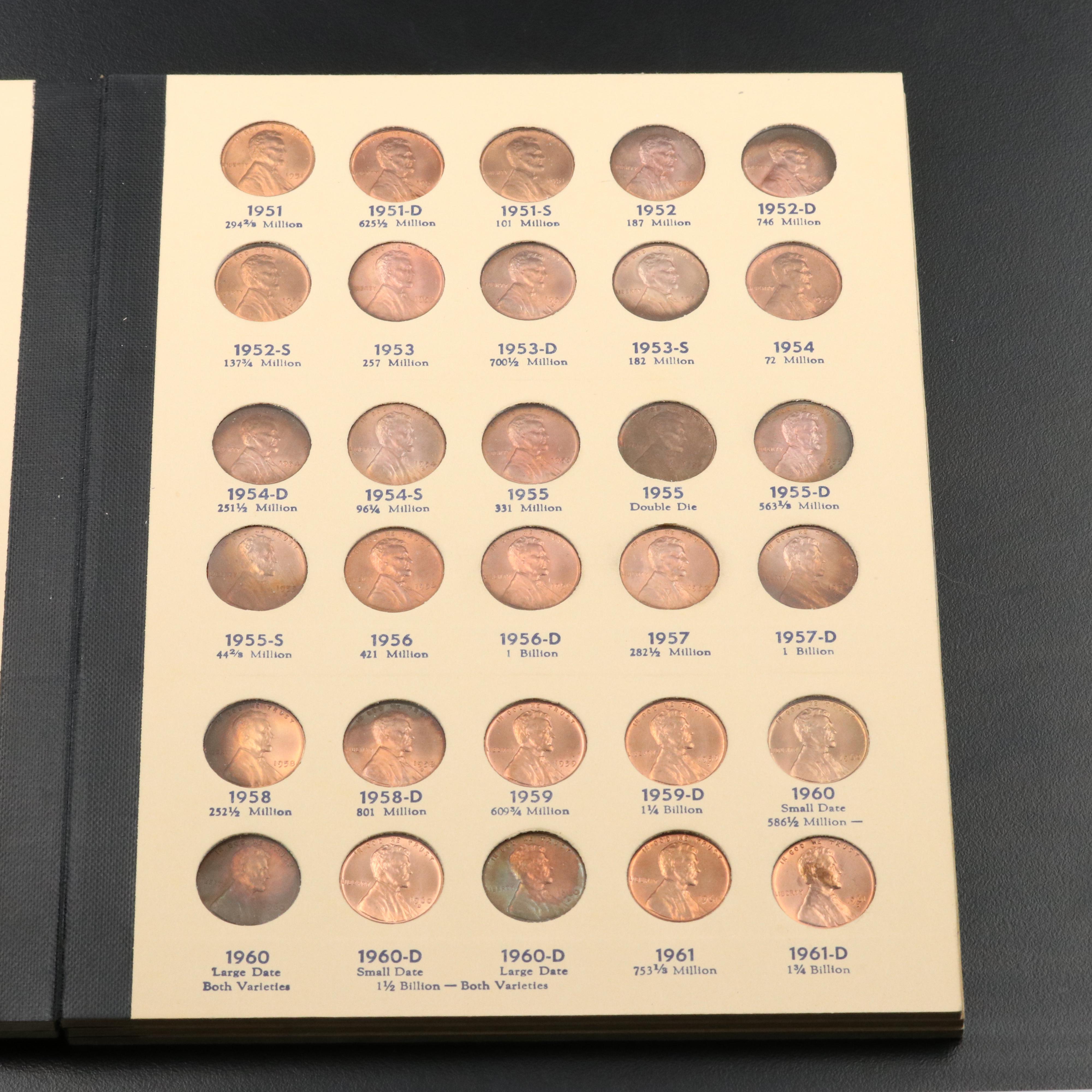 Nearly Complete Lincoln Cent Collection from 1909-1964 Including Key ...