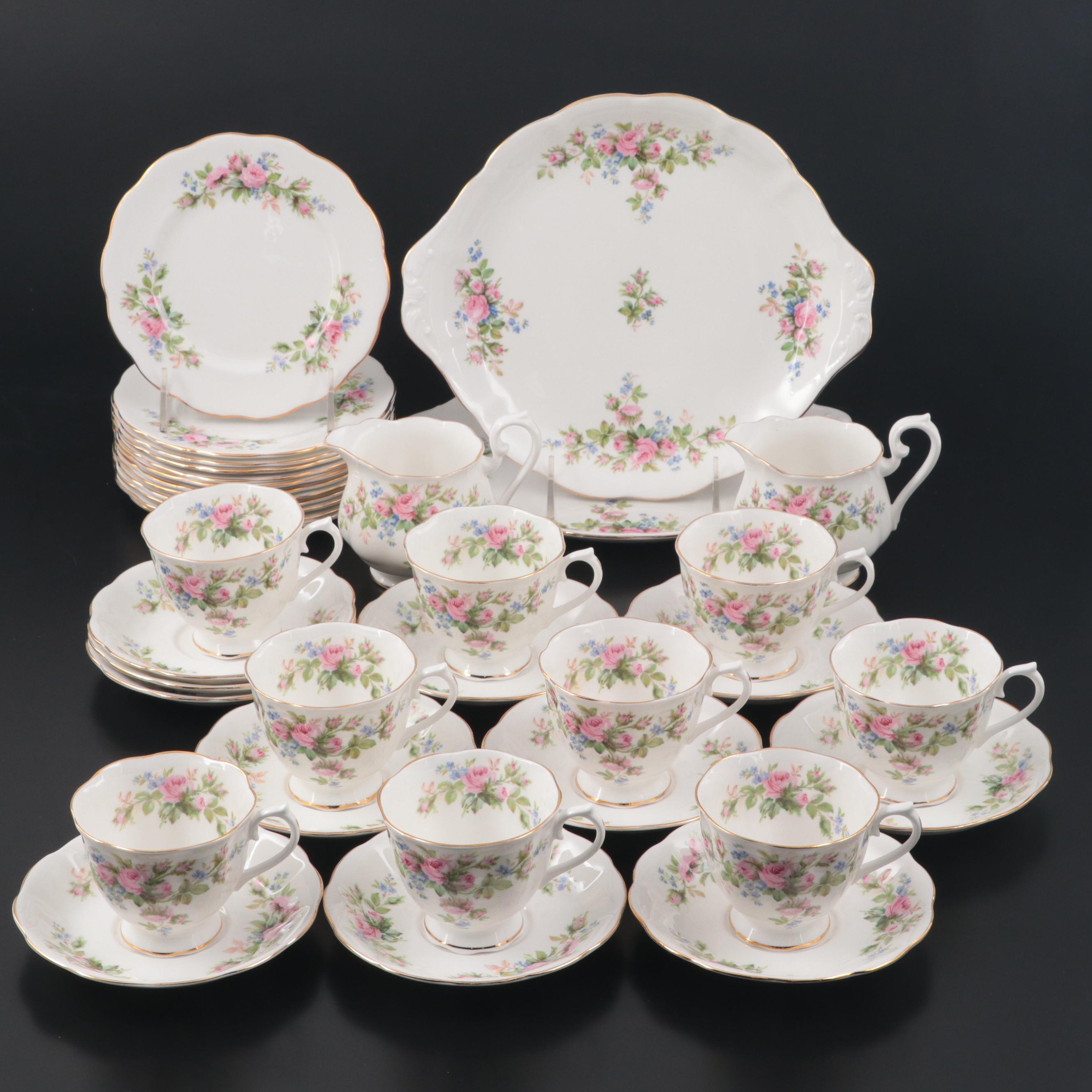 Royal Albert "Moss Rose" Bone China Dinnerware, Mid-20th Century | EBTH