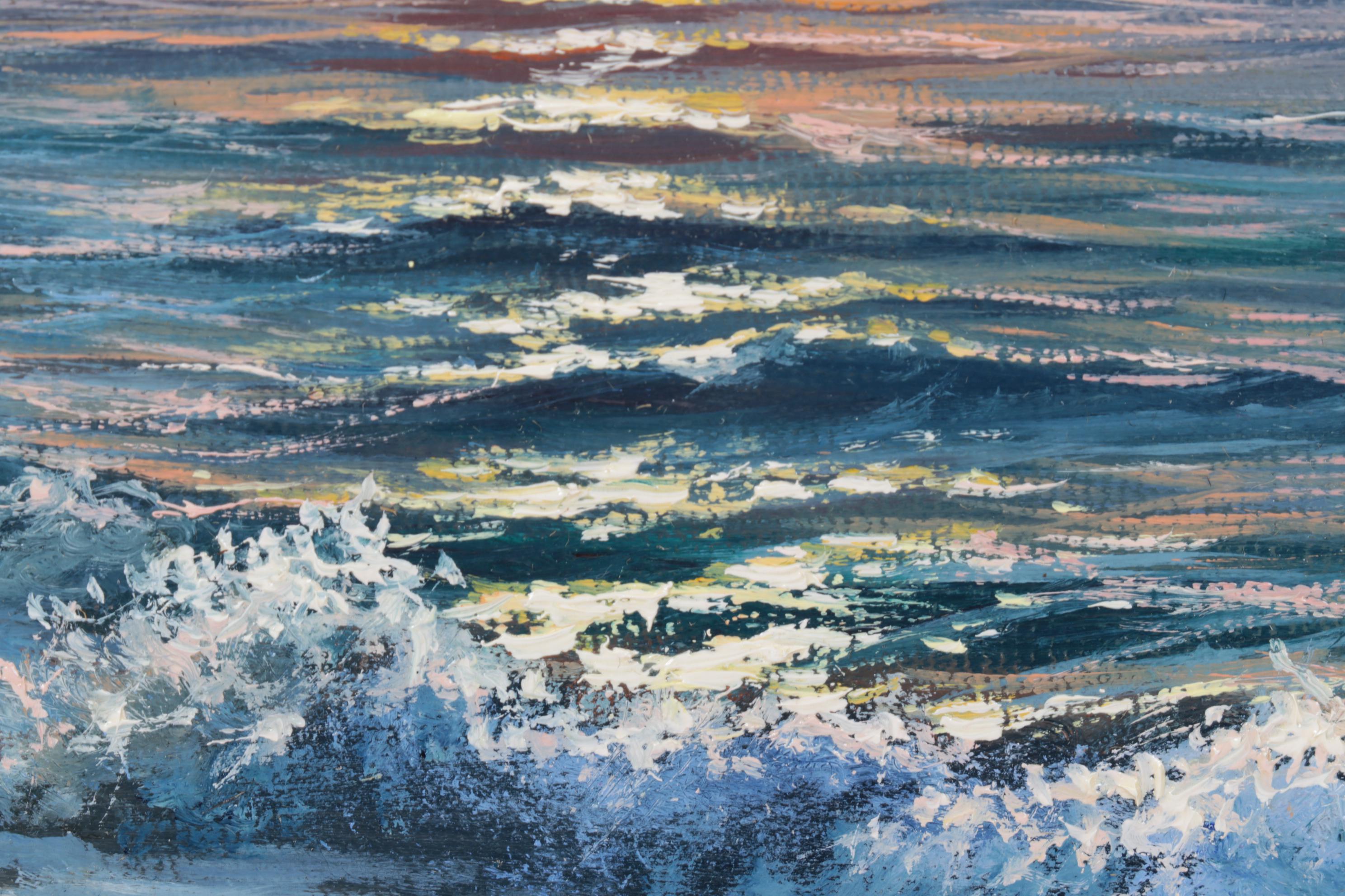 Jevgenijus Litvinas Seascape Oil Painting "Sunset," 2022 | EBTH