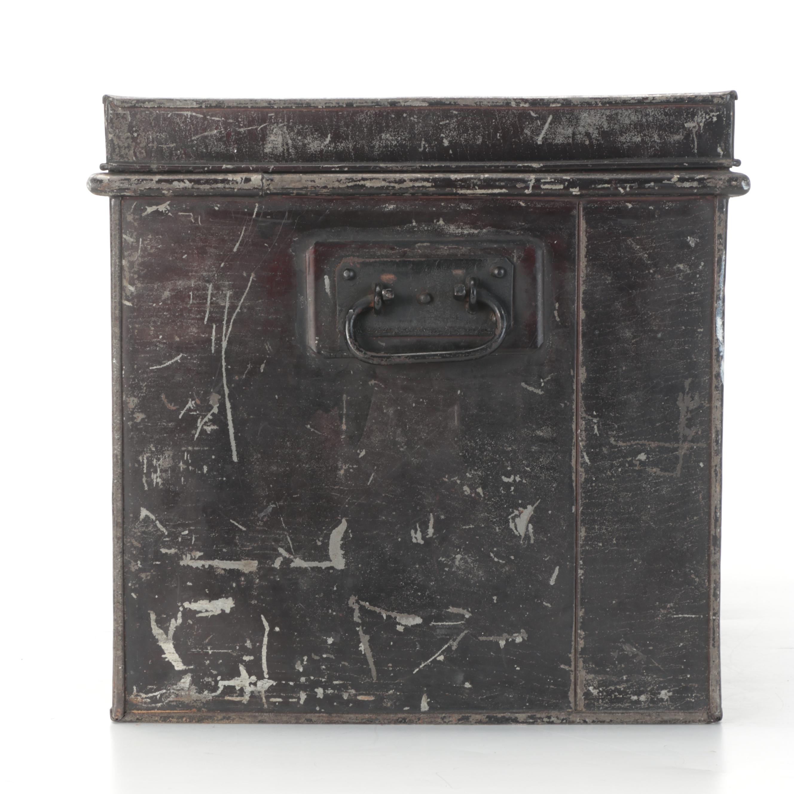 Victorian Locking Metal Box, Marked "Thomas Bacot, Cincinnati, Ohio" | EBTH