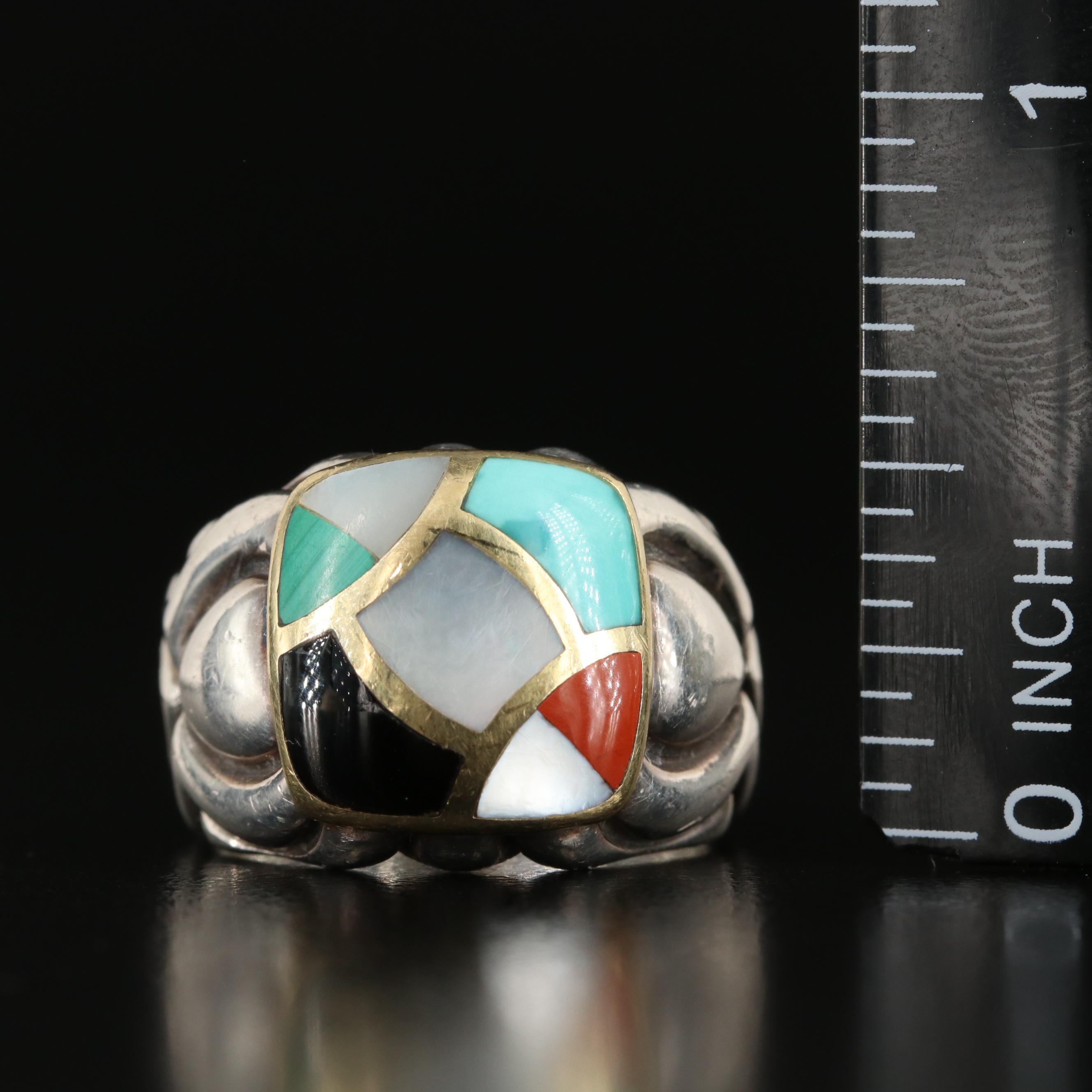 Asch Grossbardt Sterling and Gemstone Ring with 18K Accents | EBTH