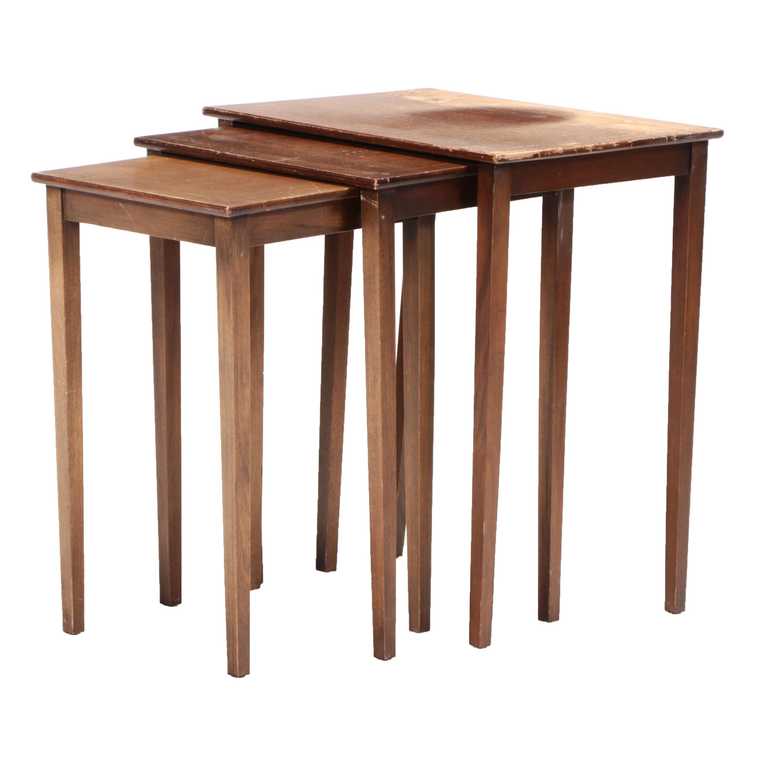 Three Schott Furniture Federal Style Mahogany and String-Inlaid Nesting Tables | EBTH