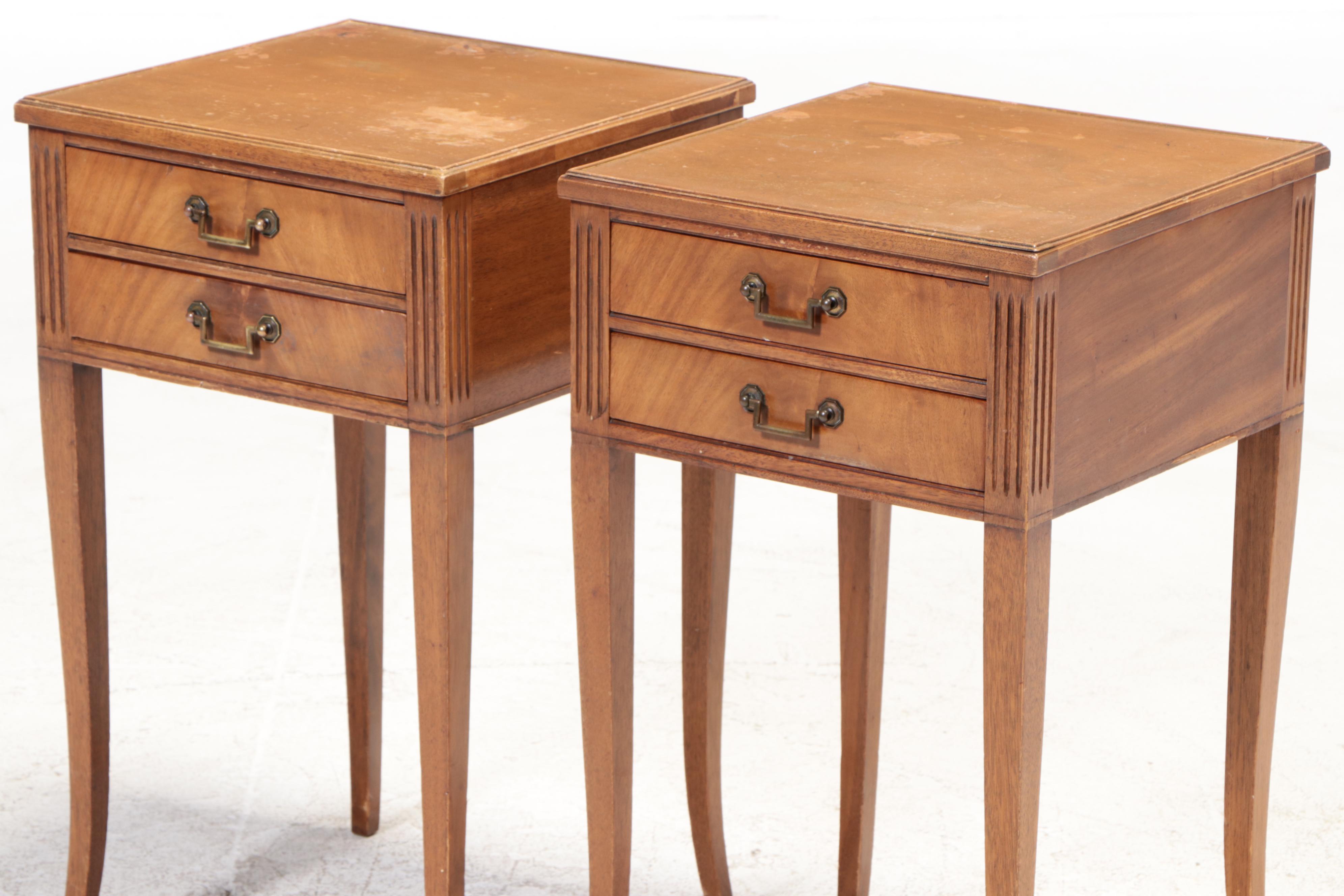 Pair of Lammert's of St. Louis Federal Style Mahogany Two-Drawer Side ...