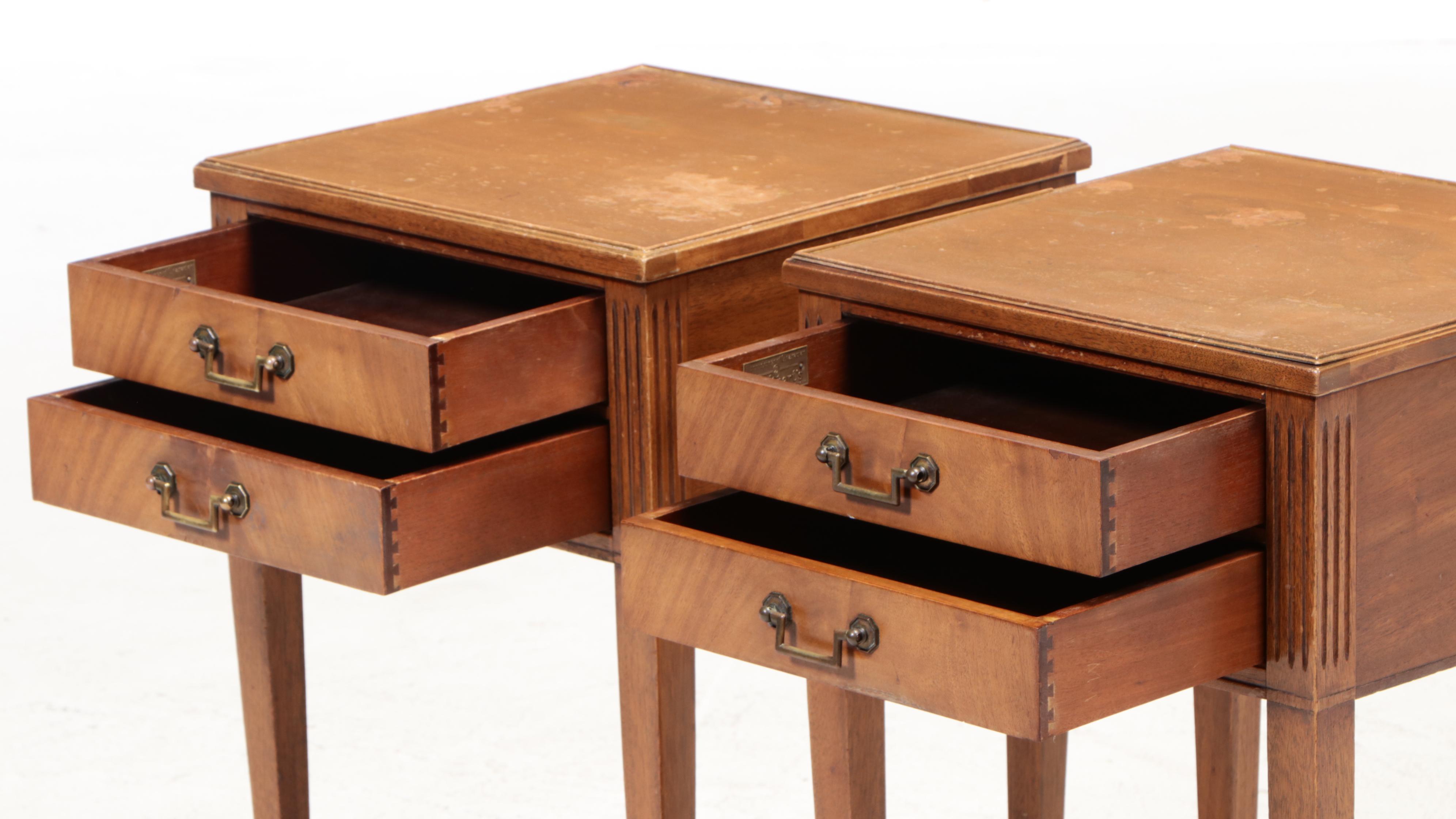 Pair of Lammert's of St. Louis Federal Style Mahogany Two-Drawer Side ...