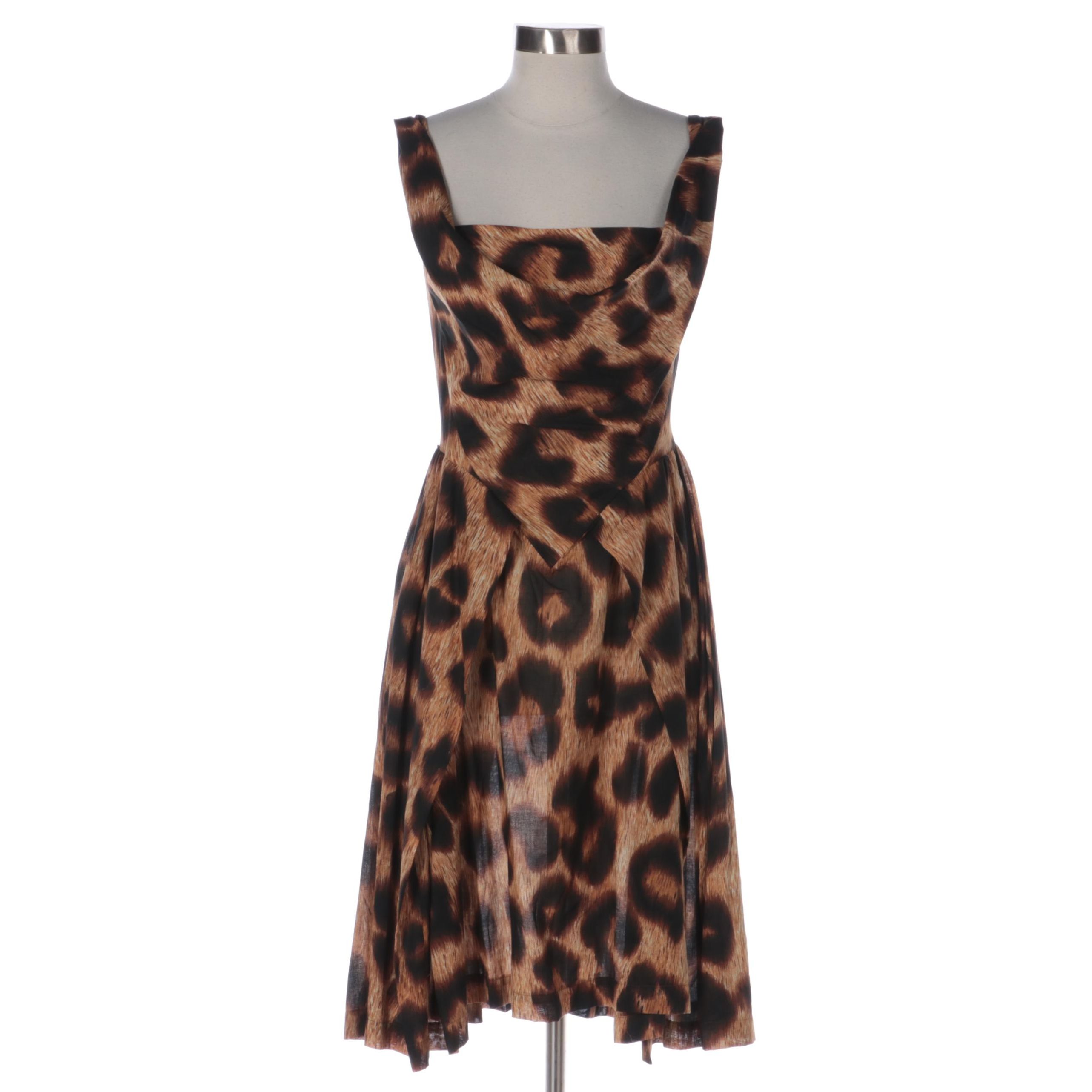Vivienne Westwood Anglomania Sunday Dress in Leopard Print Cotton | EBTH