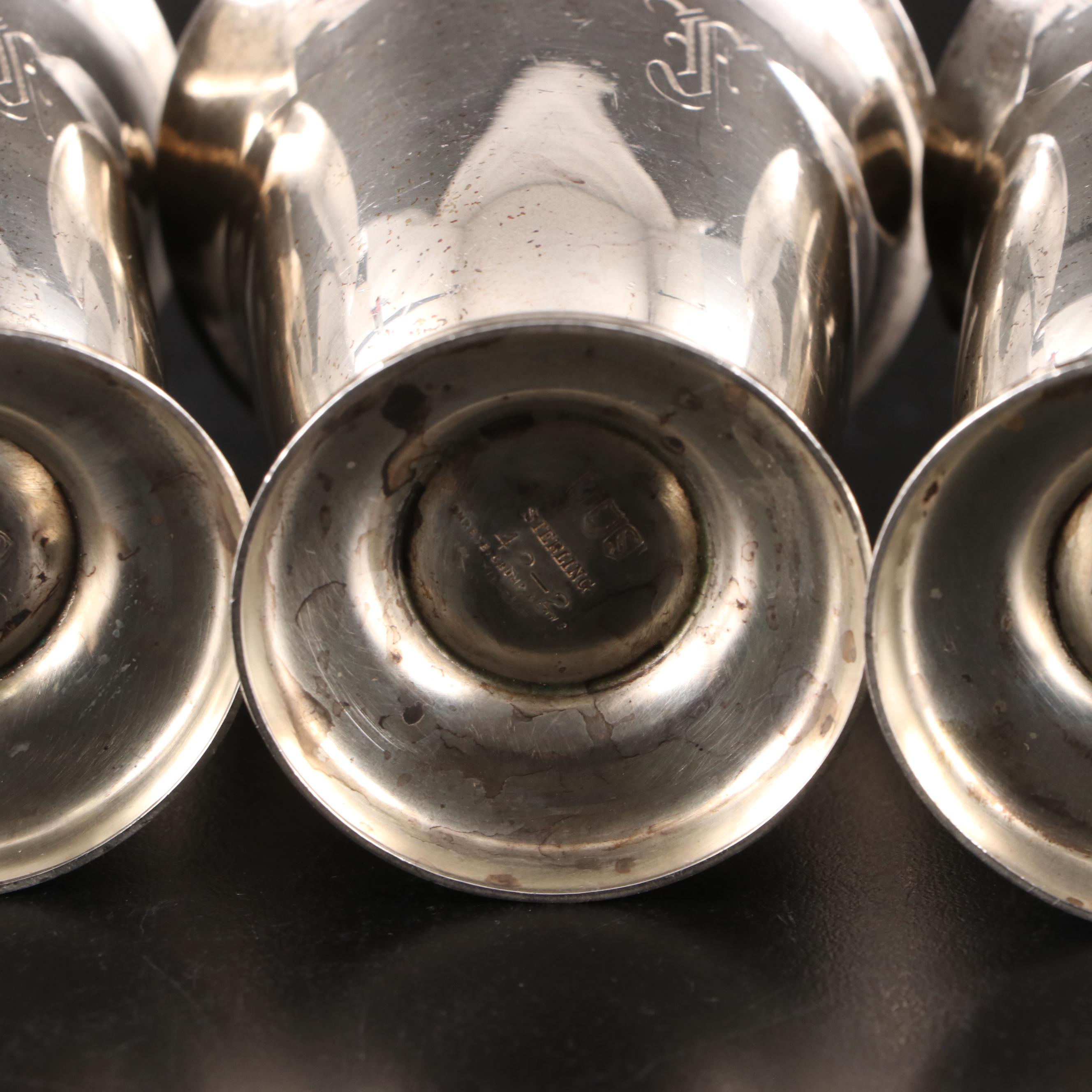 Concord Silver Company Sterling Footed Silver Cups, Early to Mid-20th ...