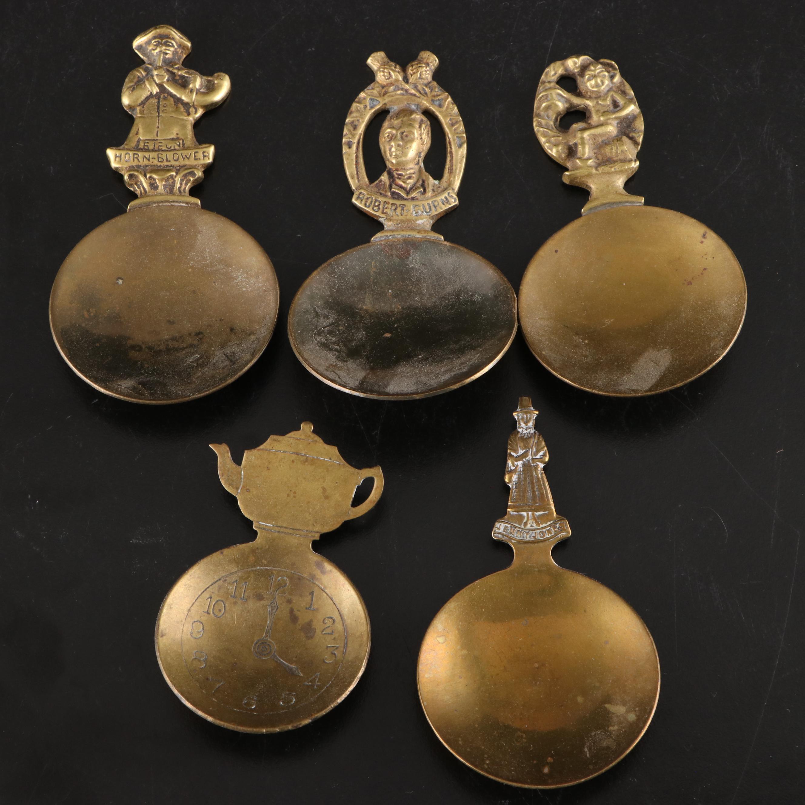 Silver Plate and Brass Spoons and Tea Bag Caddies | EBTH