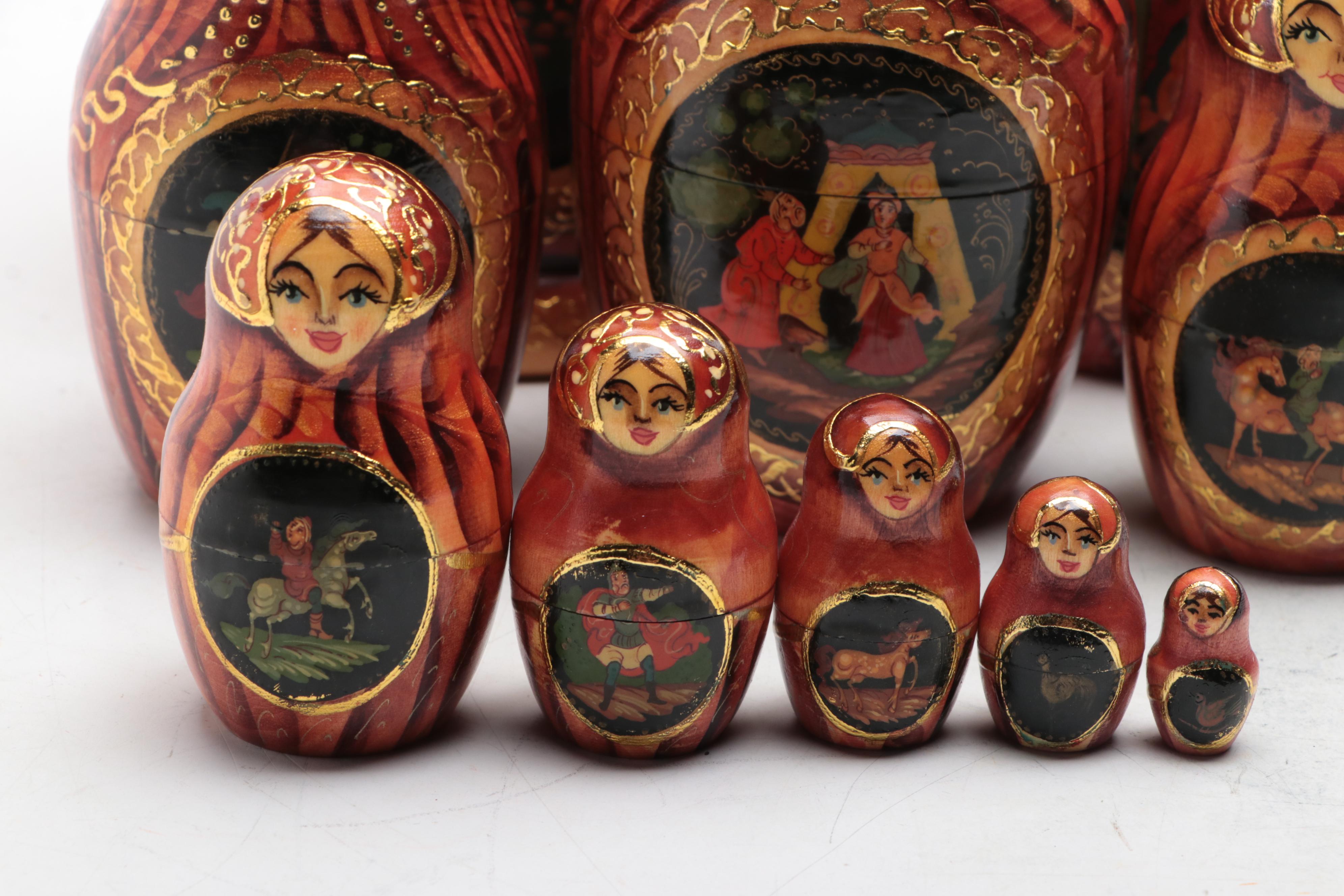 Russian Hand-Painted Wood Matryoshka Doll | EBTH