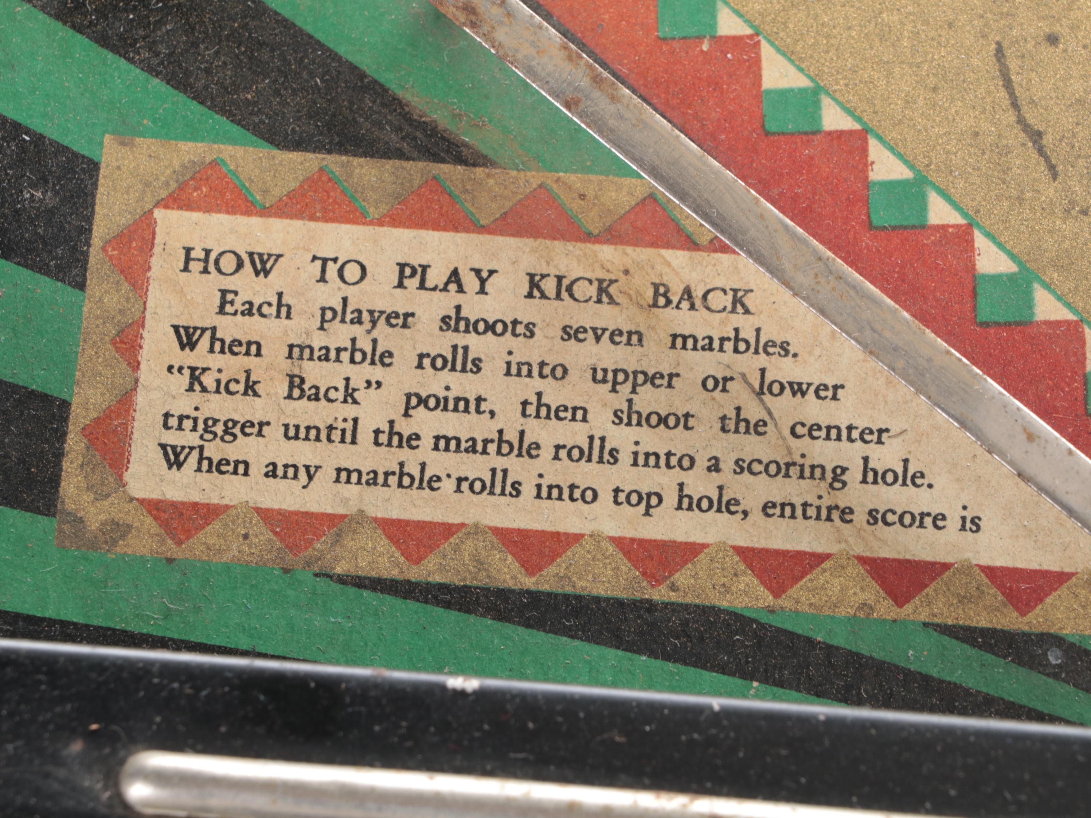 Kick-Back and Lindstrom's Gold Star Pinball Games, Mid-20th Century | EBTH