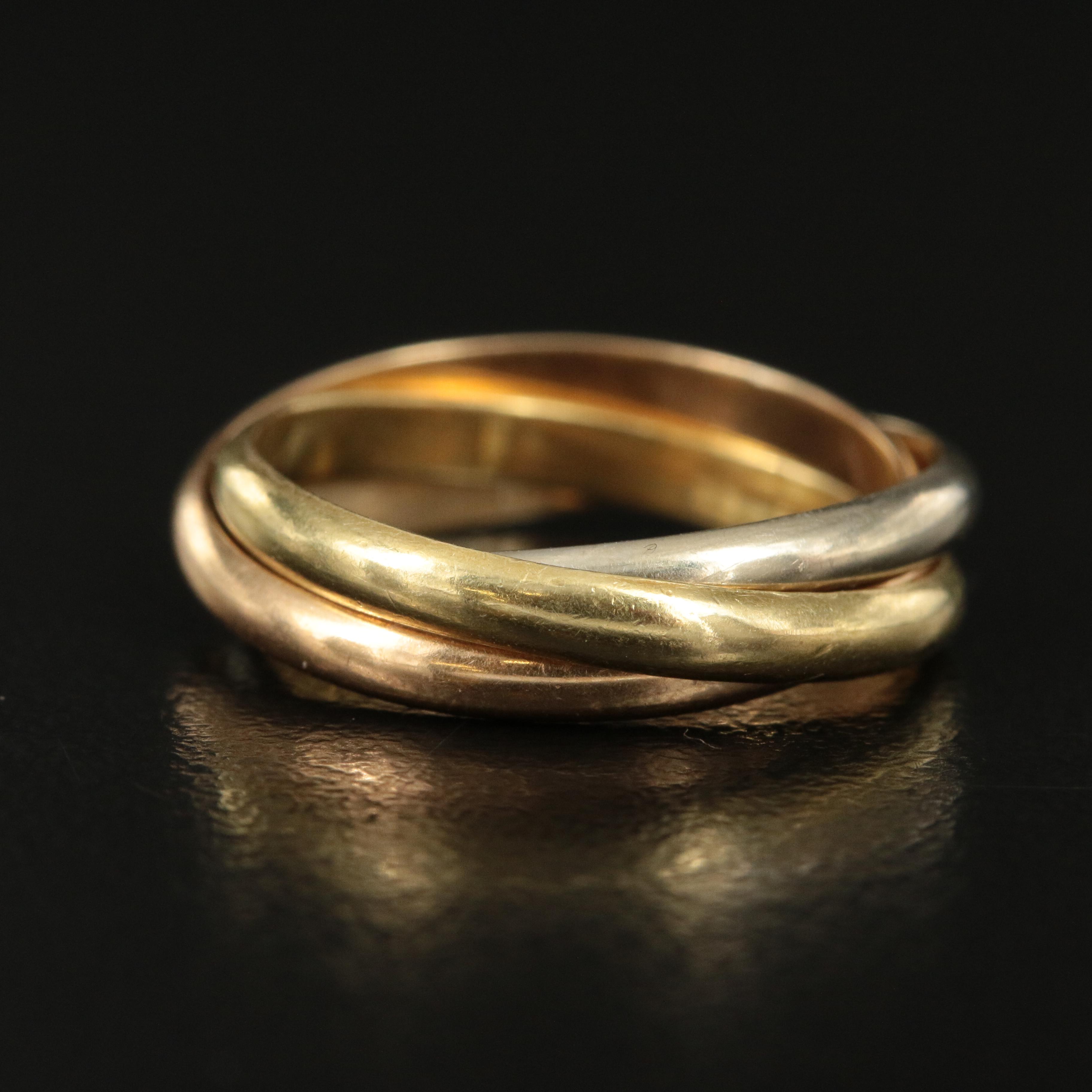 Vintage Cartier "Trinity" 18K Tri-Color Ring | EBTH