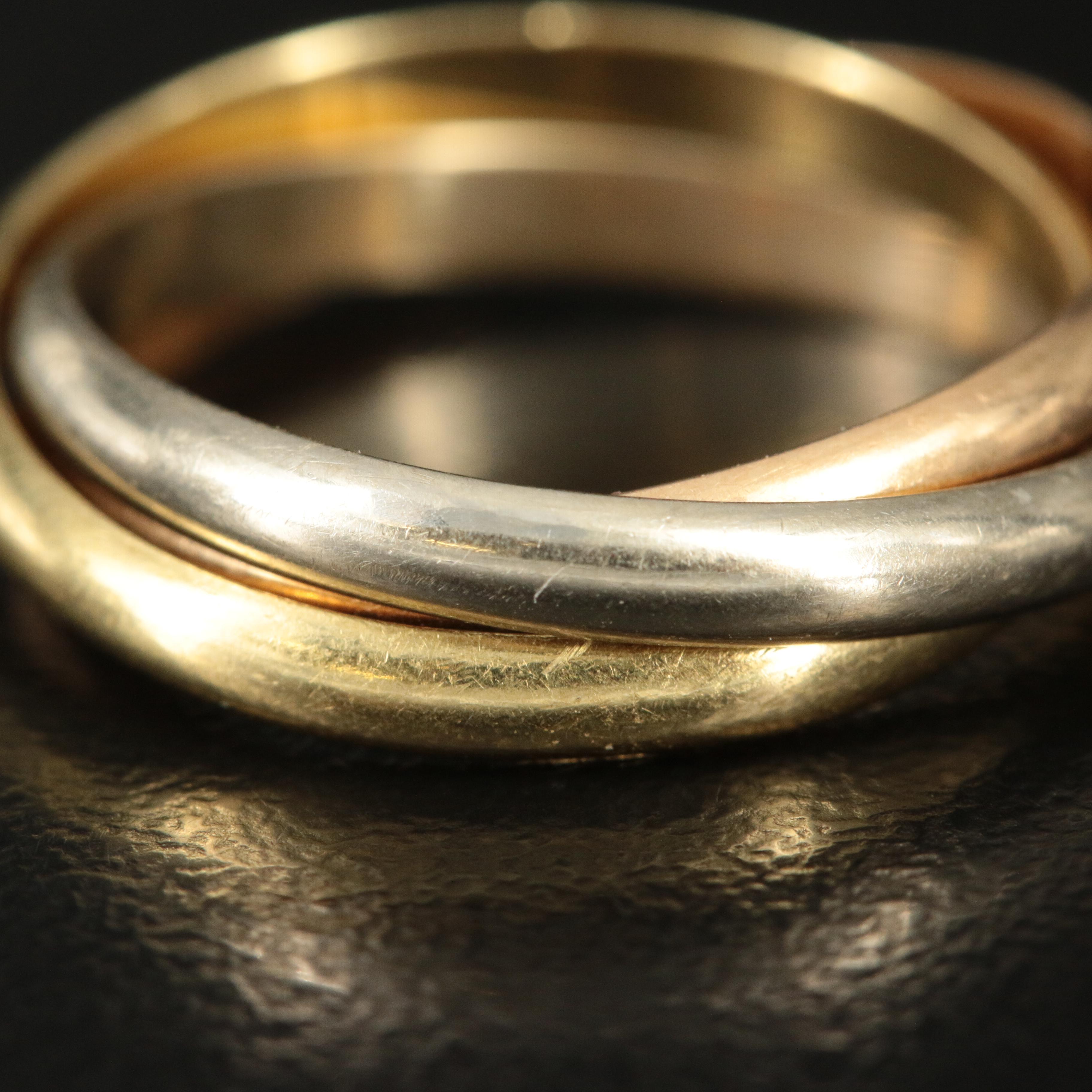 Vintage Cartier "Trinity" 18K Tri-Color Ring | EBTH