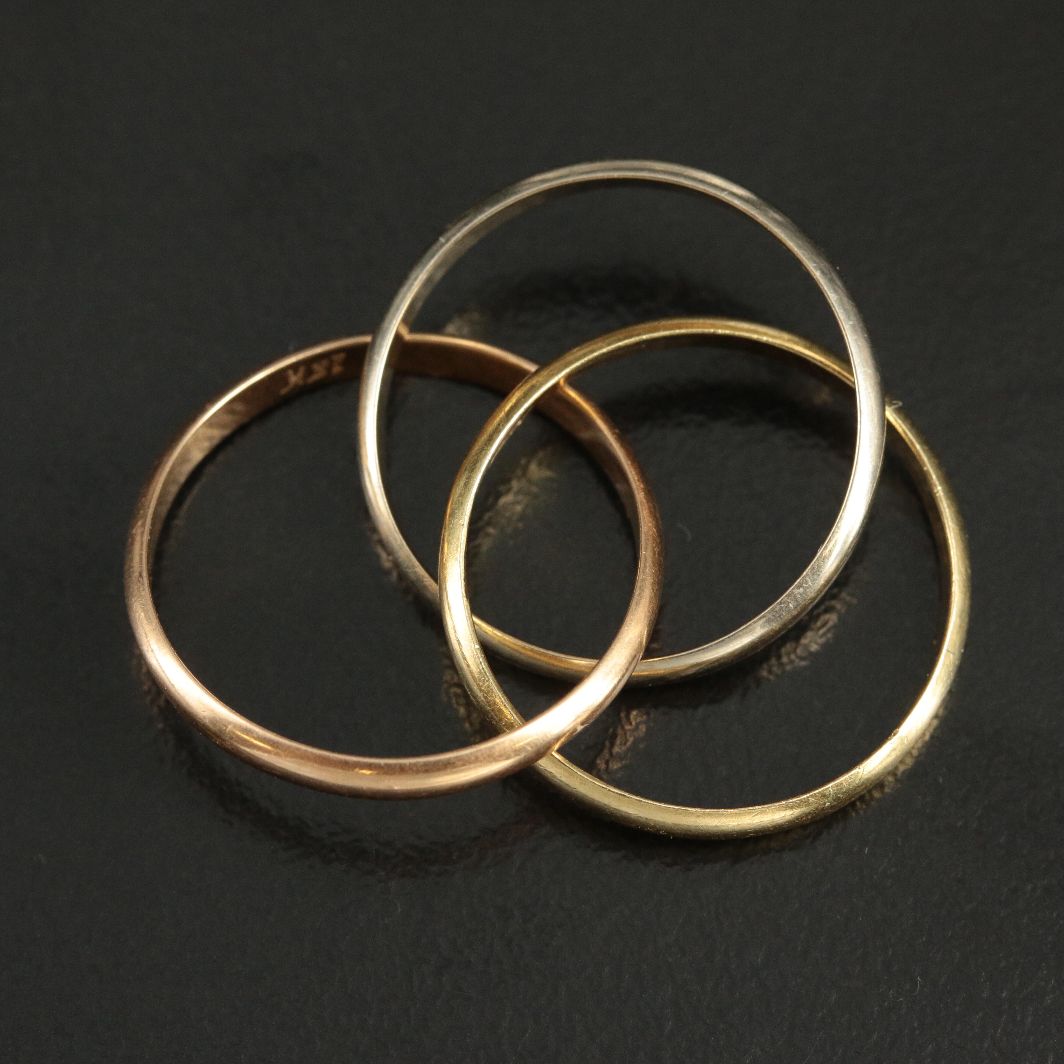 Vintage Cartier "Trinity" 18K Tri-Color Ring | EBTH