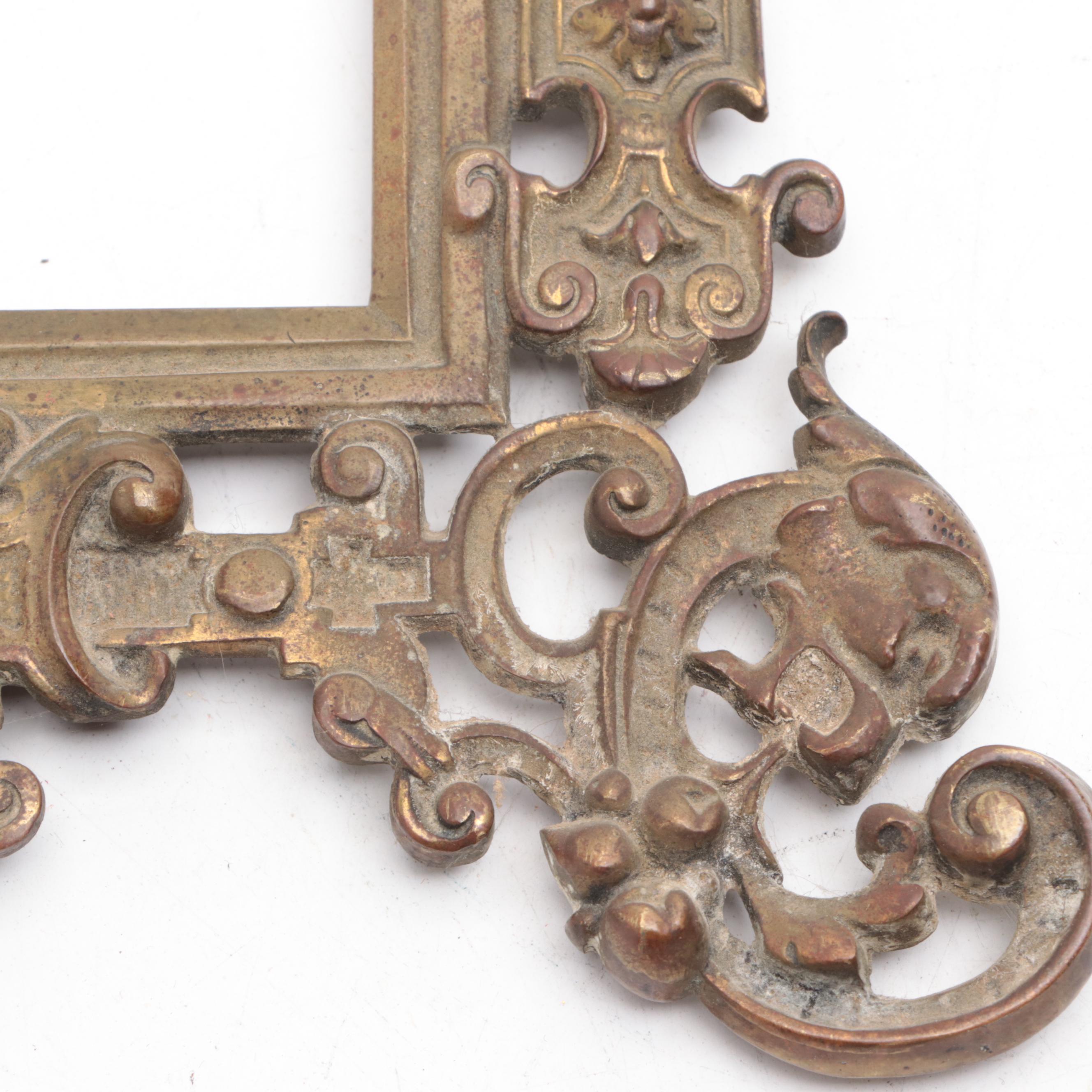 Victorian Cast Metal Frame with RS Prussia Plate and Other Figurine | EBTH