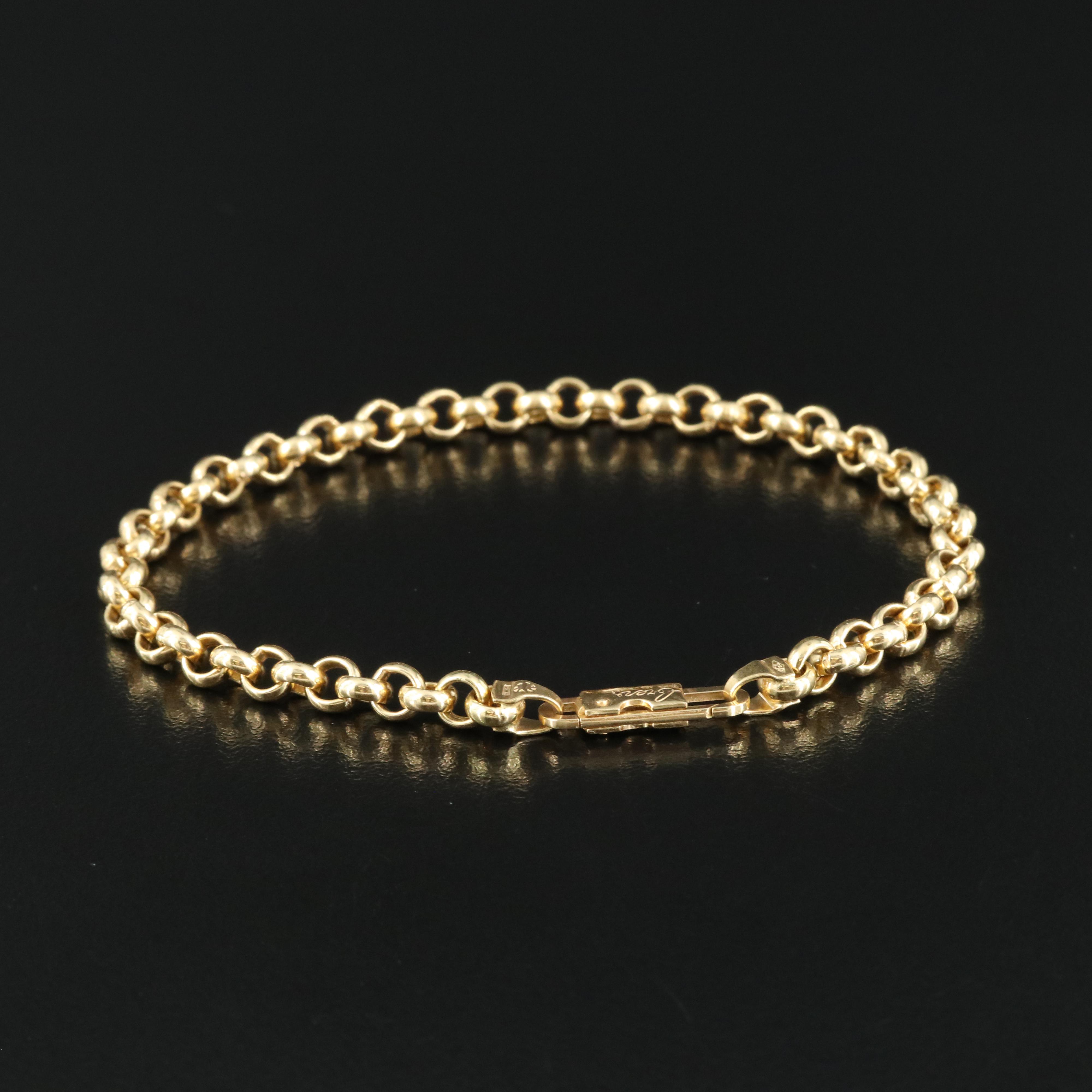 Italian Cini 18K Rolo Chain Bracelet | EBTH