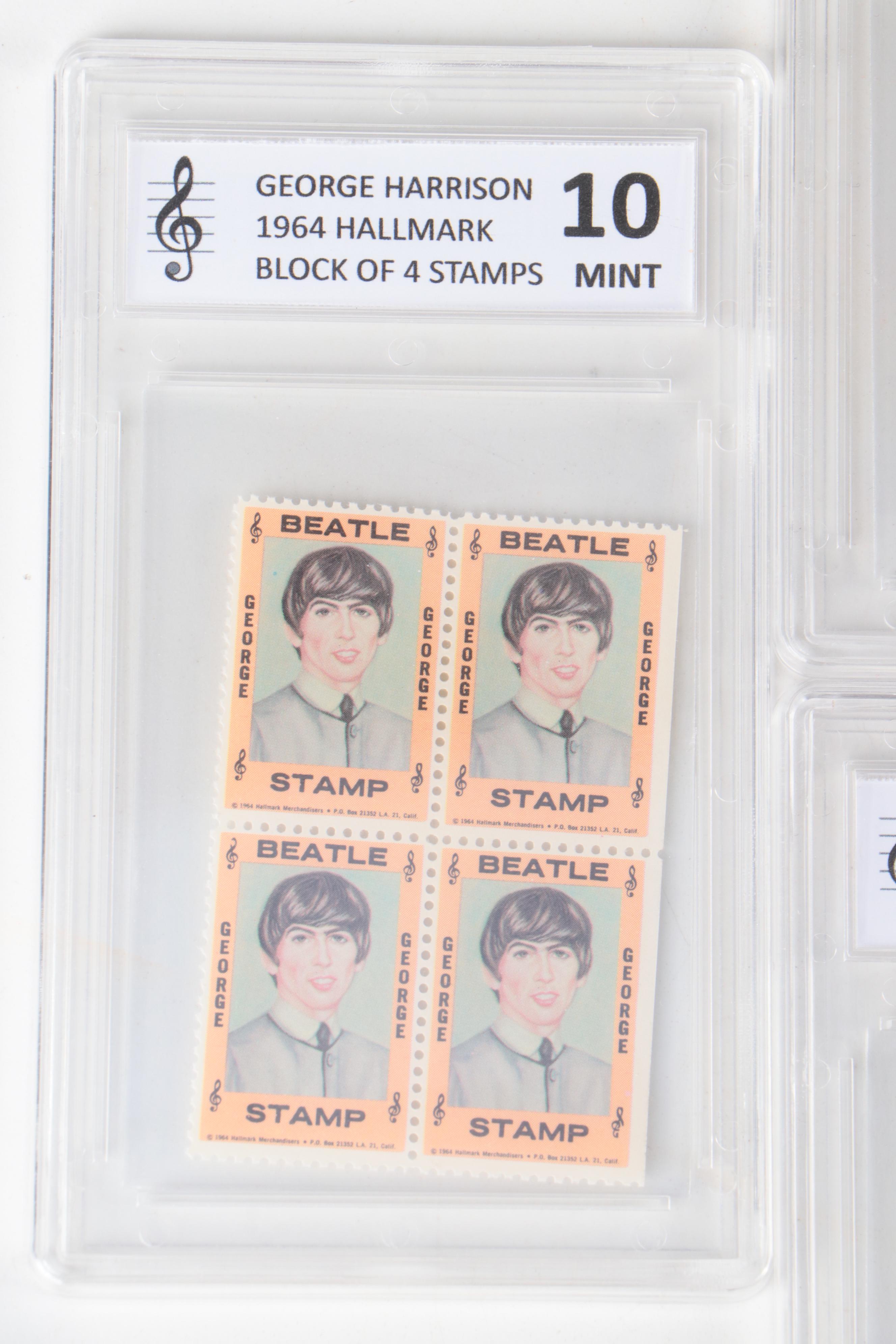 1964 Hallmark Beatles Stamps Featuring Paul McCartney, John Lennon, and ...
