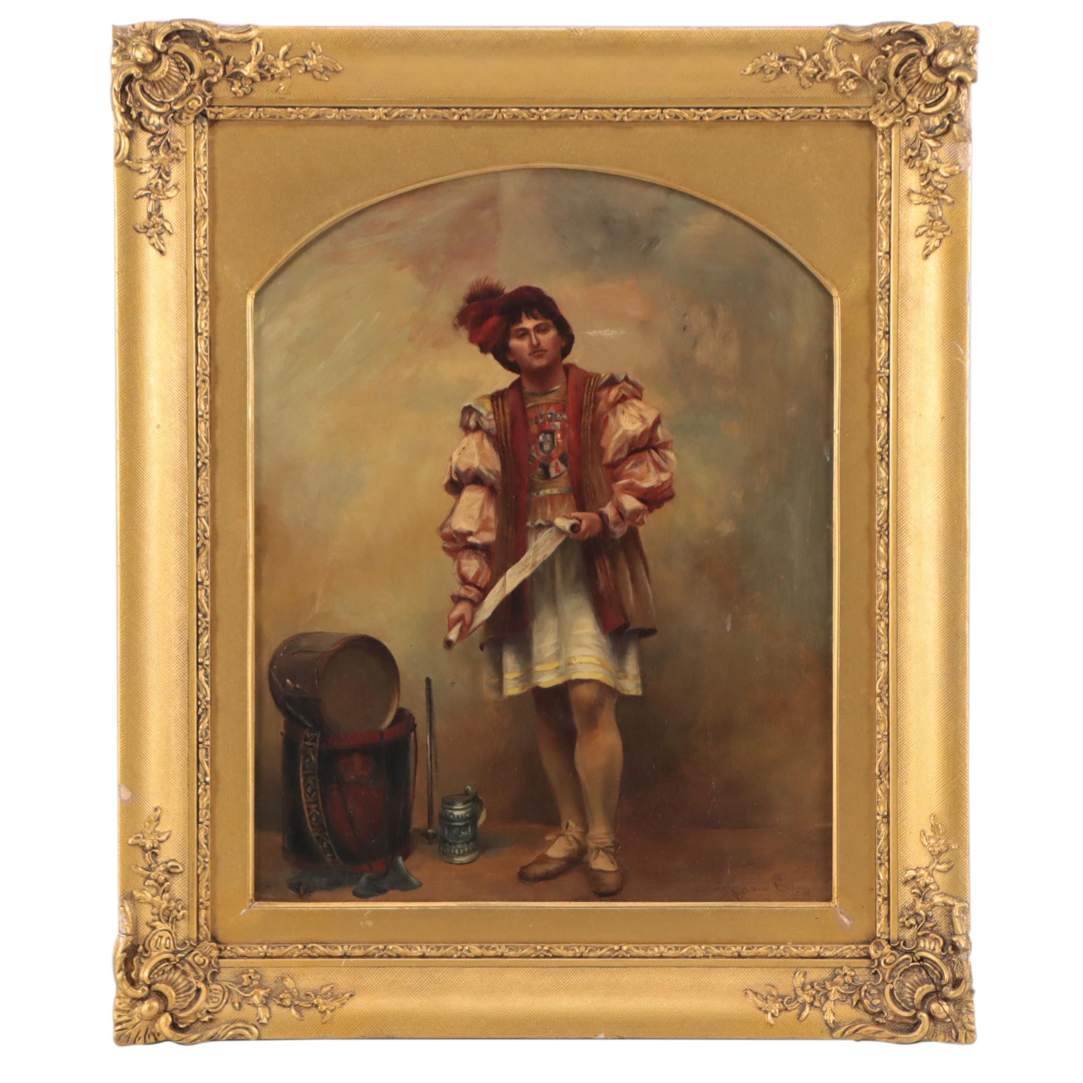 John Seymour Lucas Oil Painting of Royal Messenger, Late 19th Century ...
