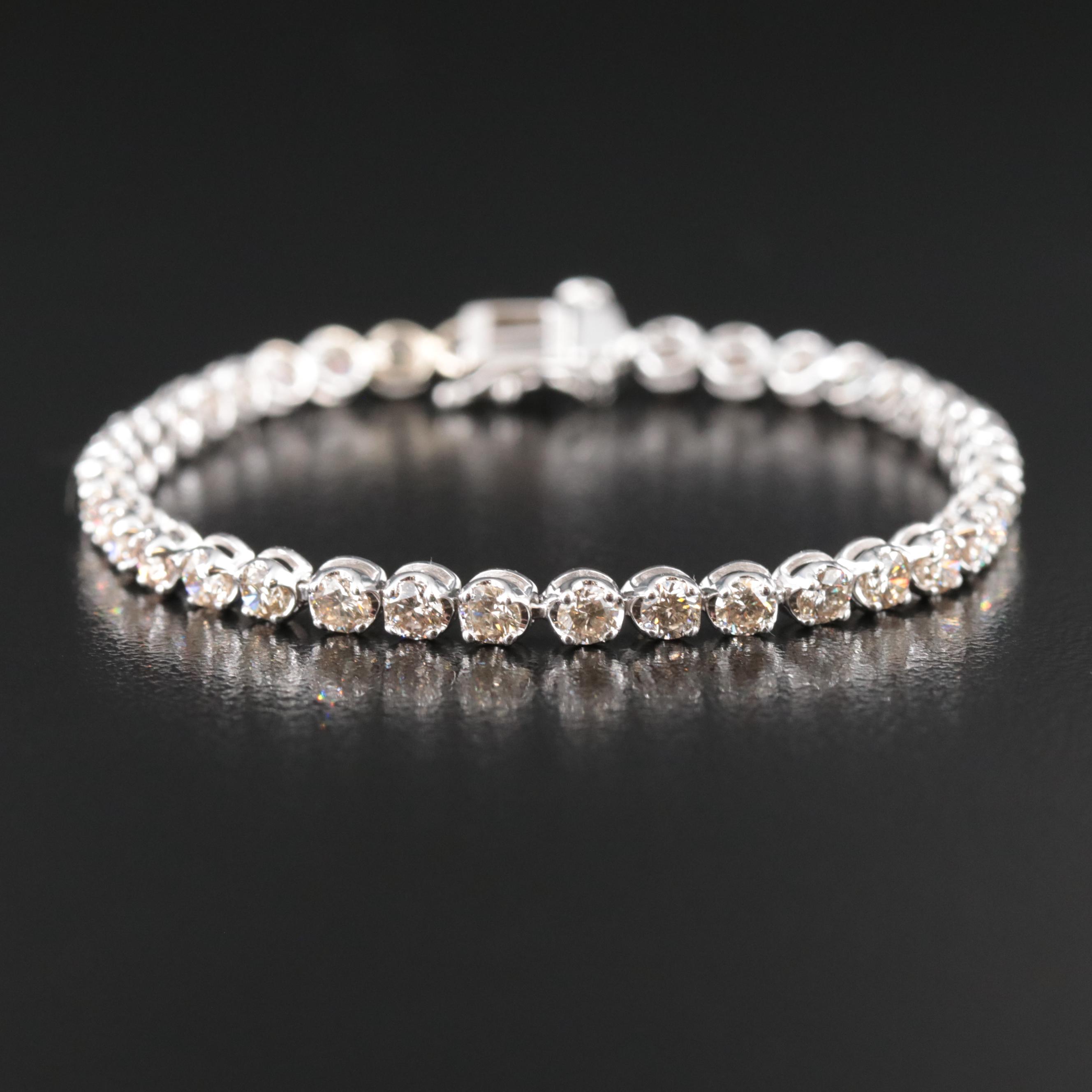 10K 4.72 CTW Fancy Color Diamond Line Bracelet | EBTH
