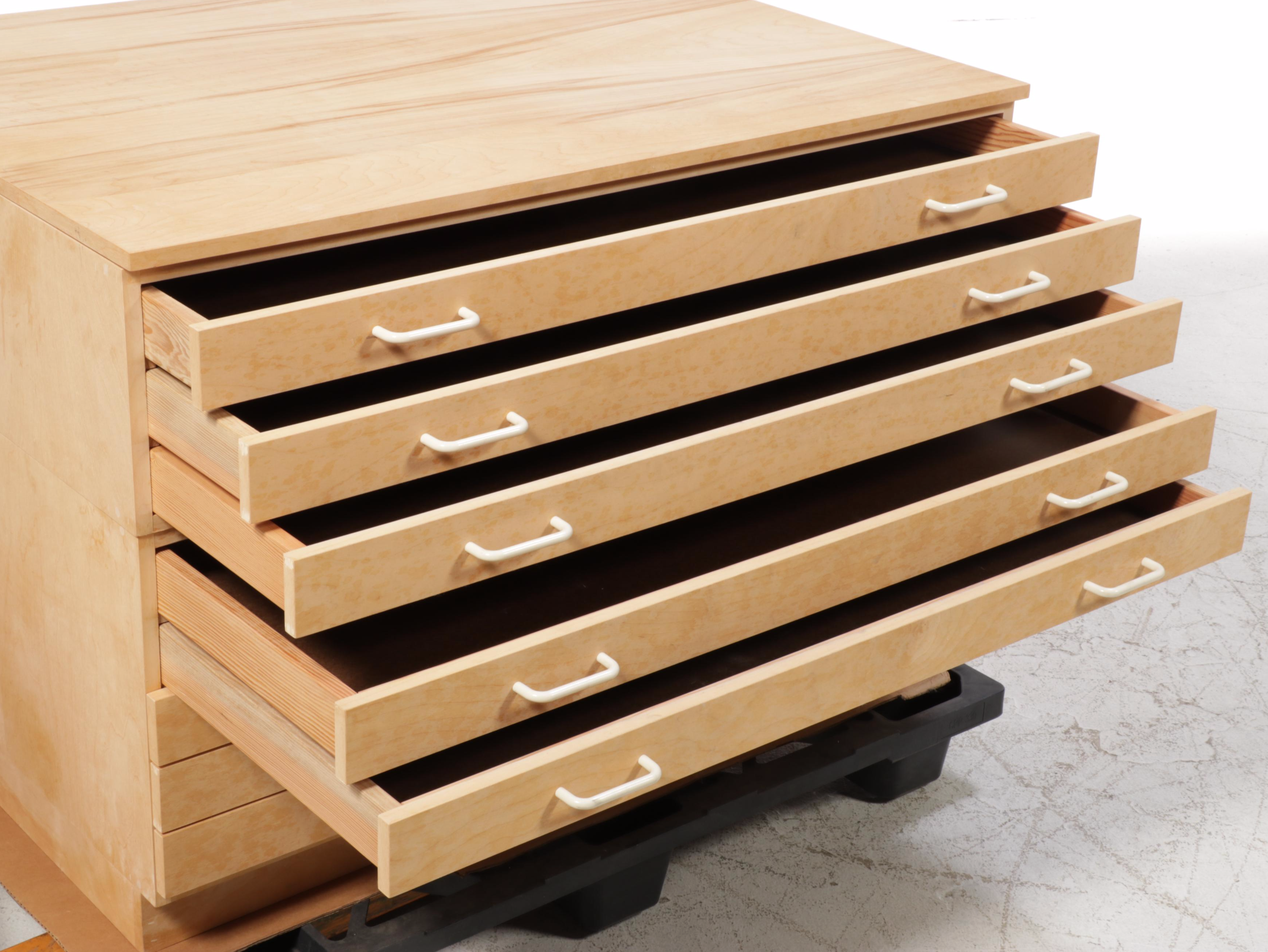 Wooden Eight Drawer Plan Chest | EBTH