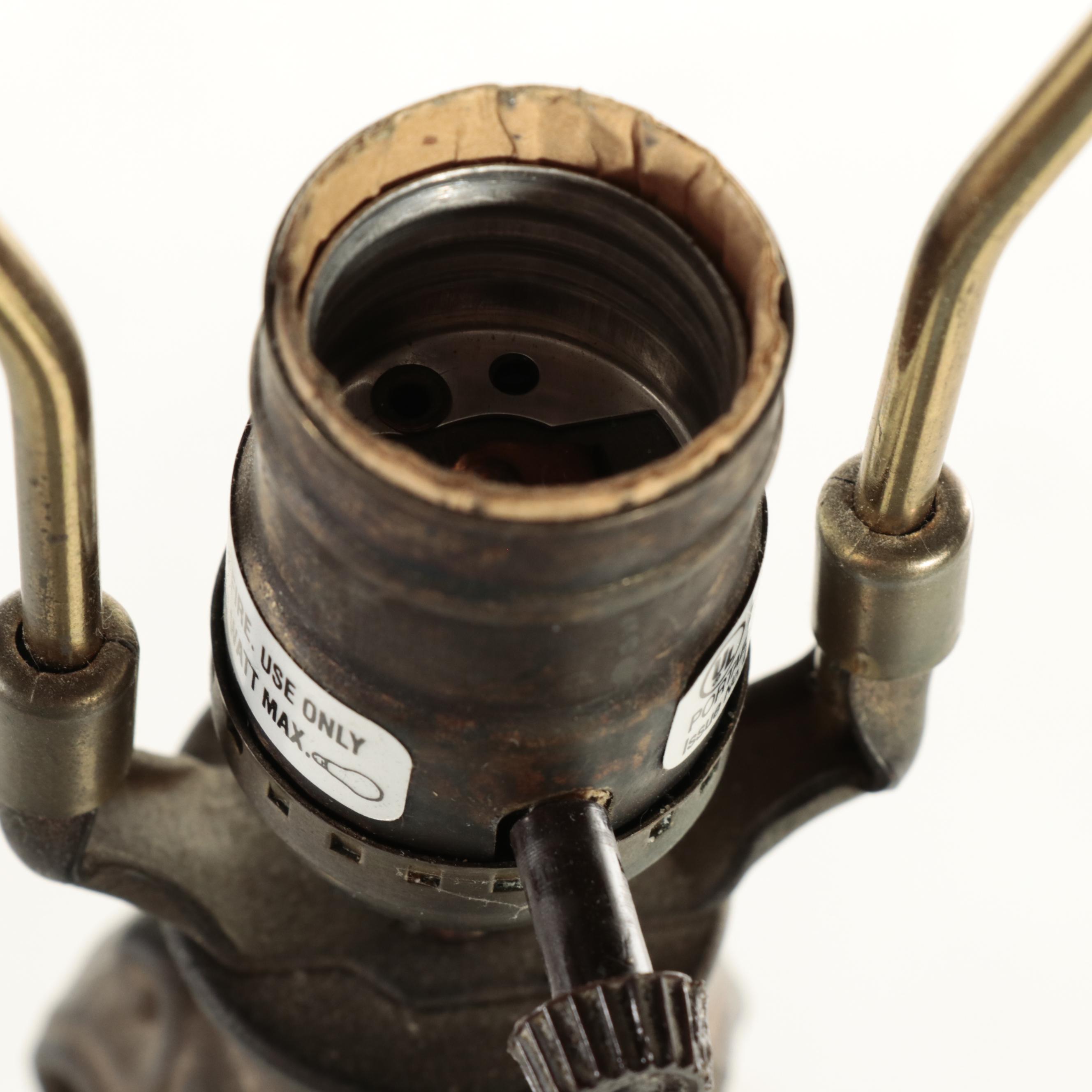 Victorian Style Metal Floor Lamp with Floral Shade | EBTH