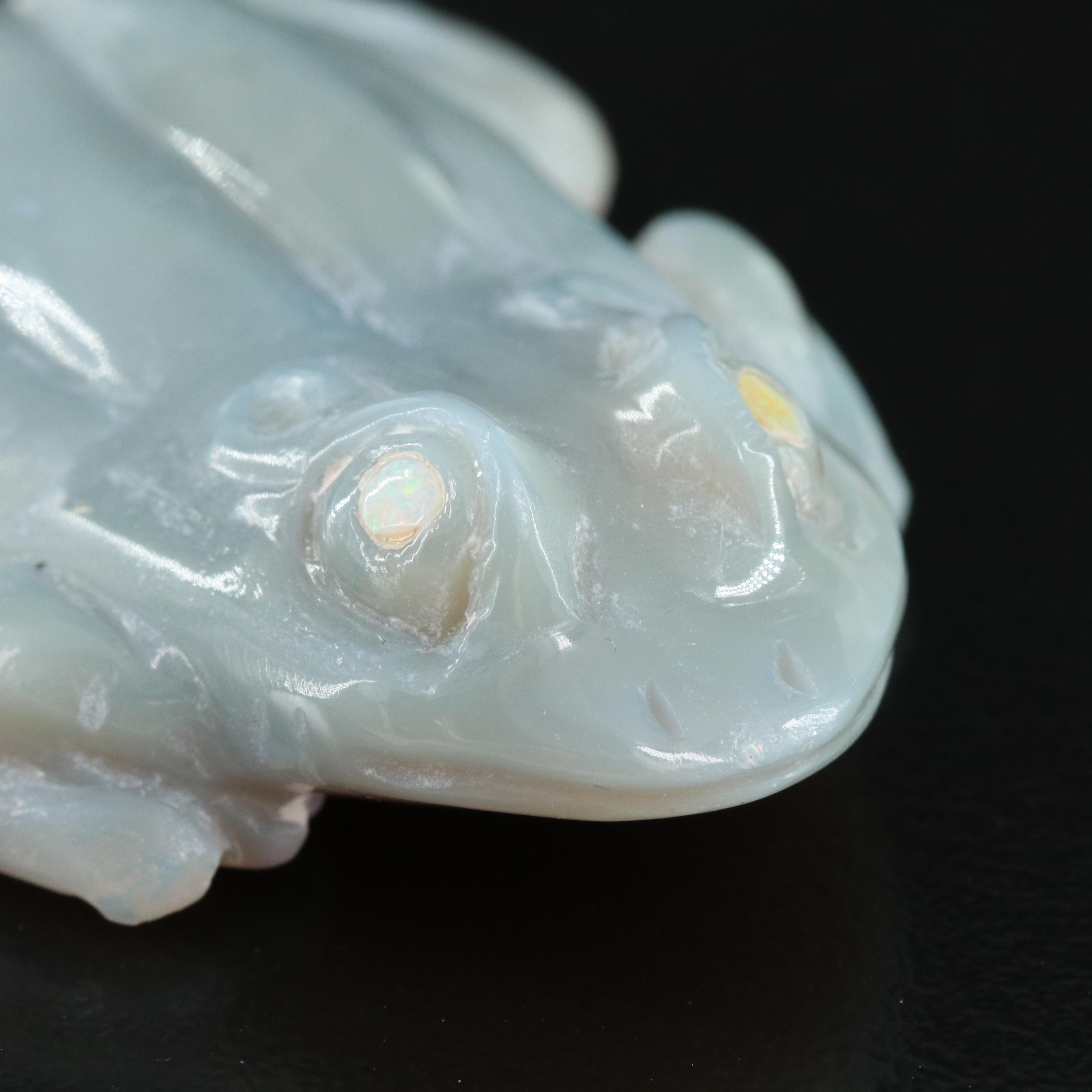 Loose Carved Common Opal Frog with Opal Eyes | EBTH